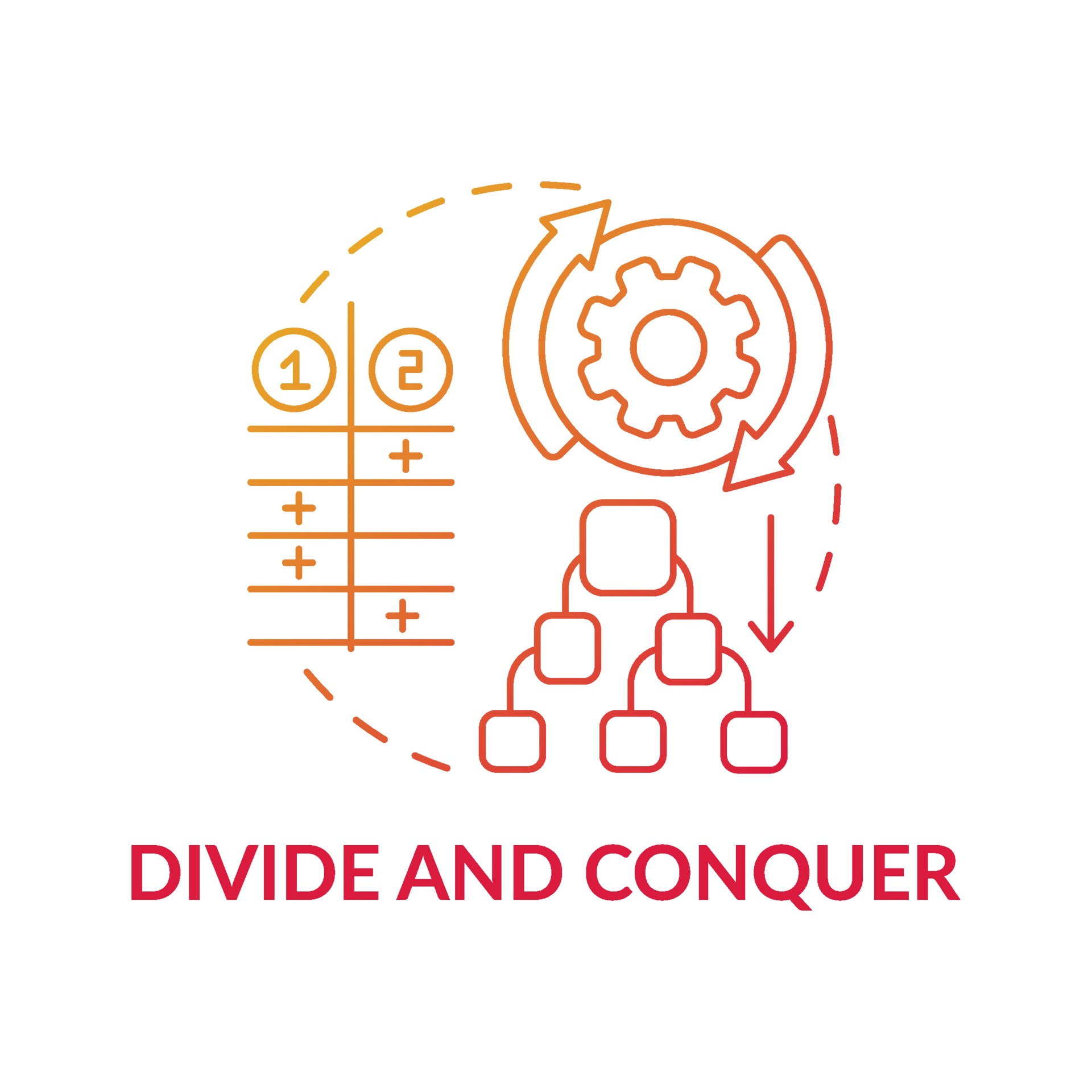 Divide and conquer red gradient concept icon 2210465 Vector Art at Vecteezy