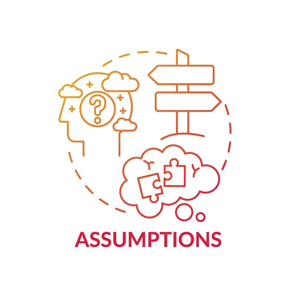 Assumptions red gradient concept icon 2210531 Vector Art at Vecteezy Assumptions red gradient concept icon 2210531 Vector Art at Vecteezy