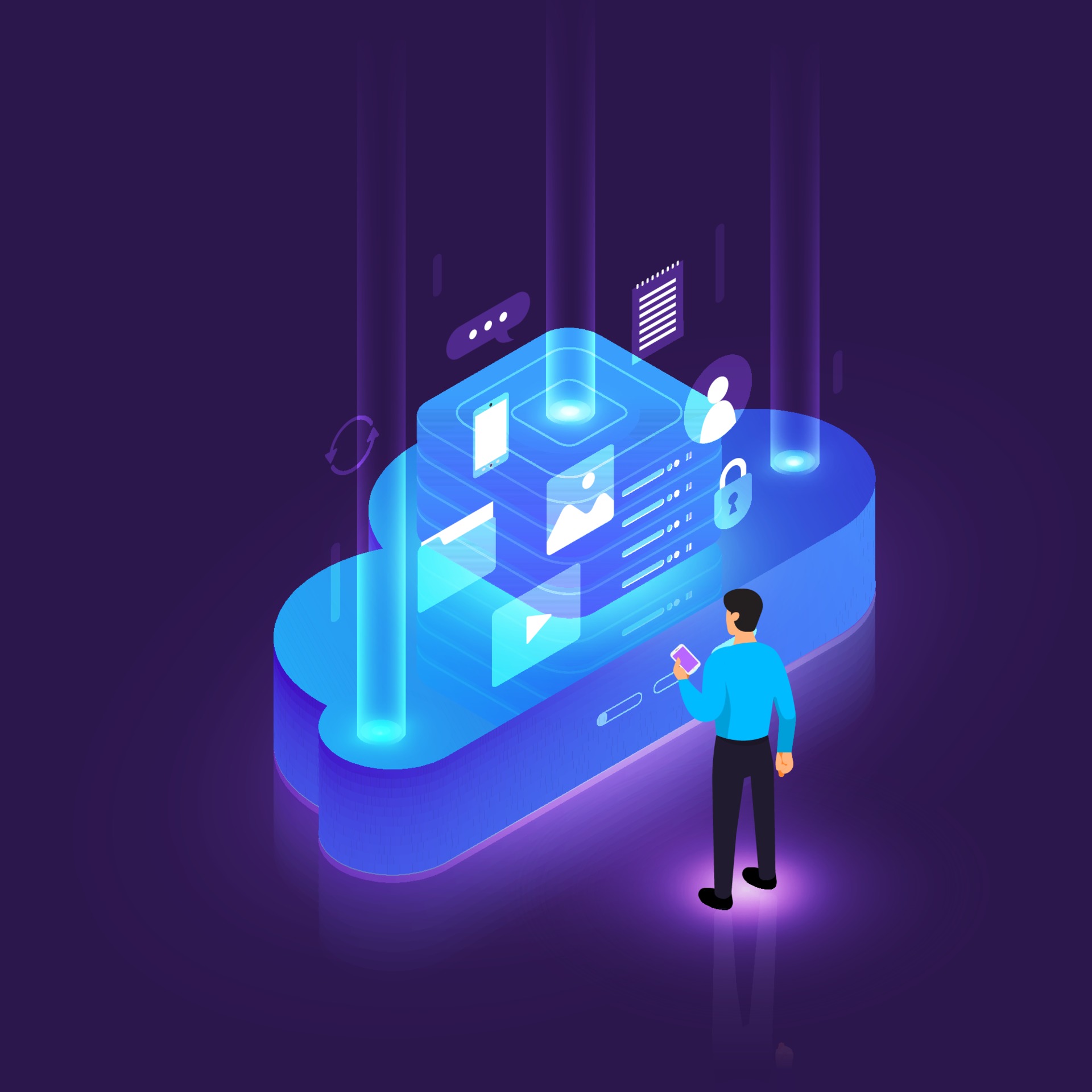 Isometric Cloud Computing 2212507 Vector Art At Vecteezy