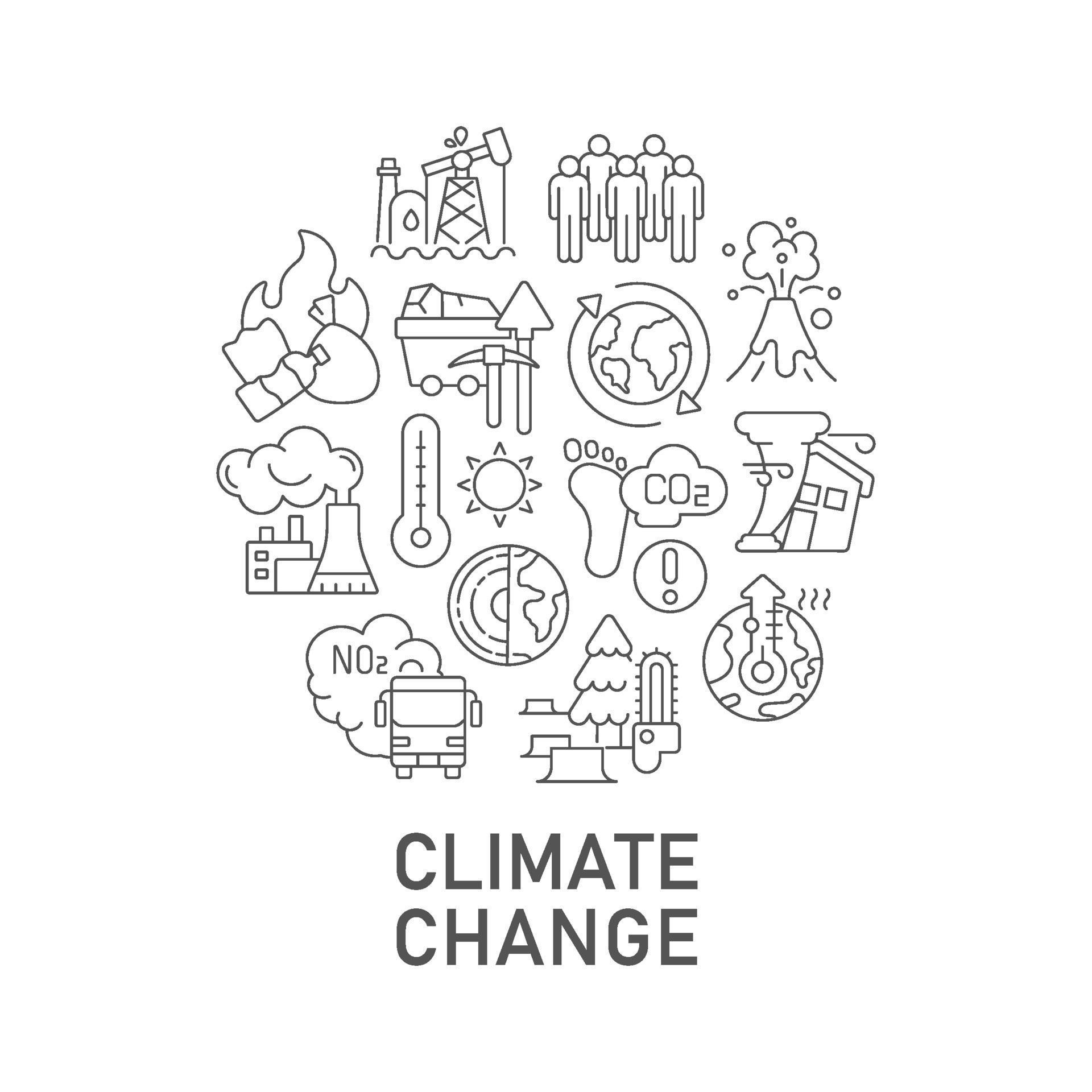 Climate change abstract linear concept layout with headline 2213359 ...