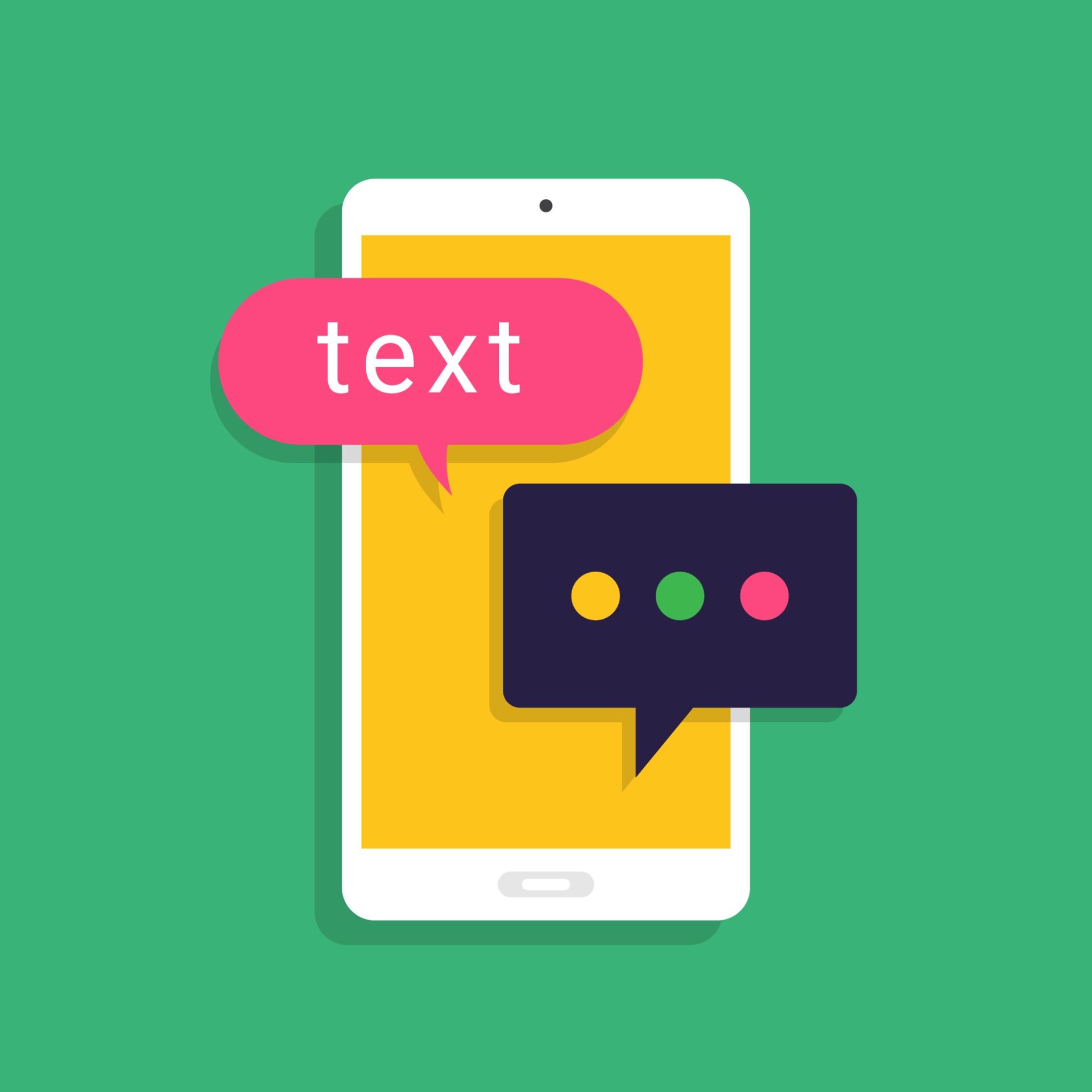 Flat design concept message and chat. Present by icon text message ...