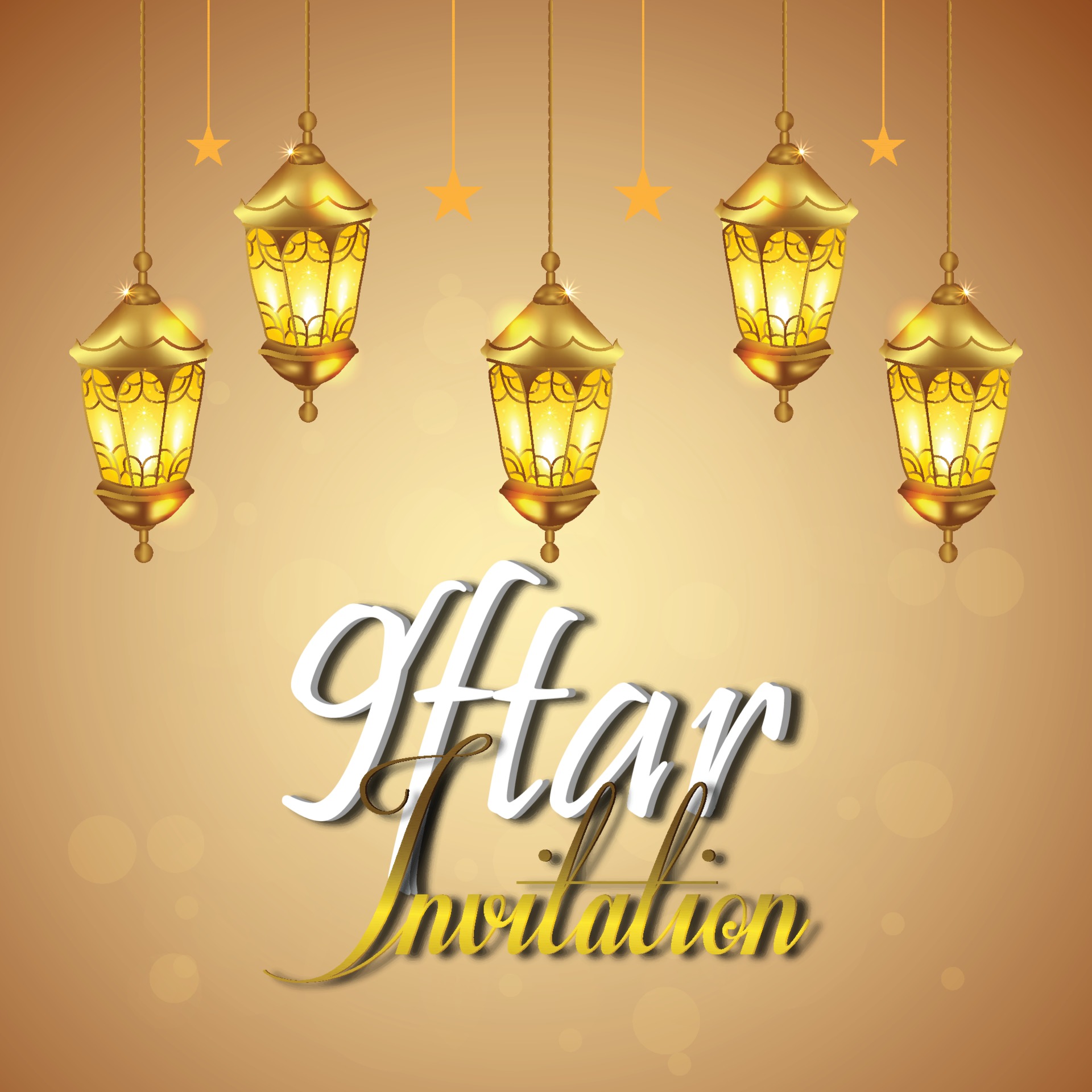 Iftar party with arabic golden lantern and background 2215174 Vector ...