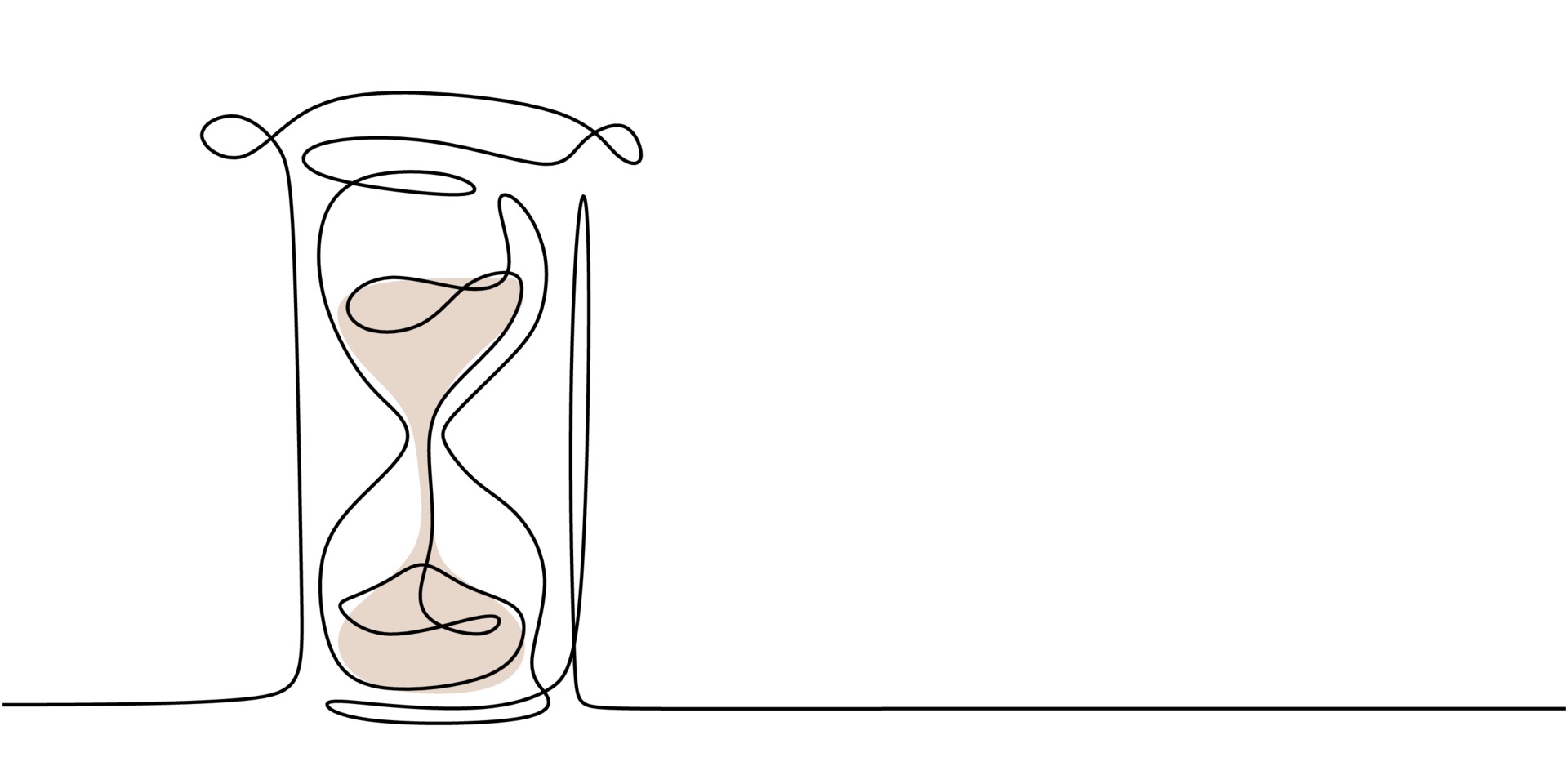 One Continuous Line Drawing Of Hourglass One Line Design Style