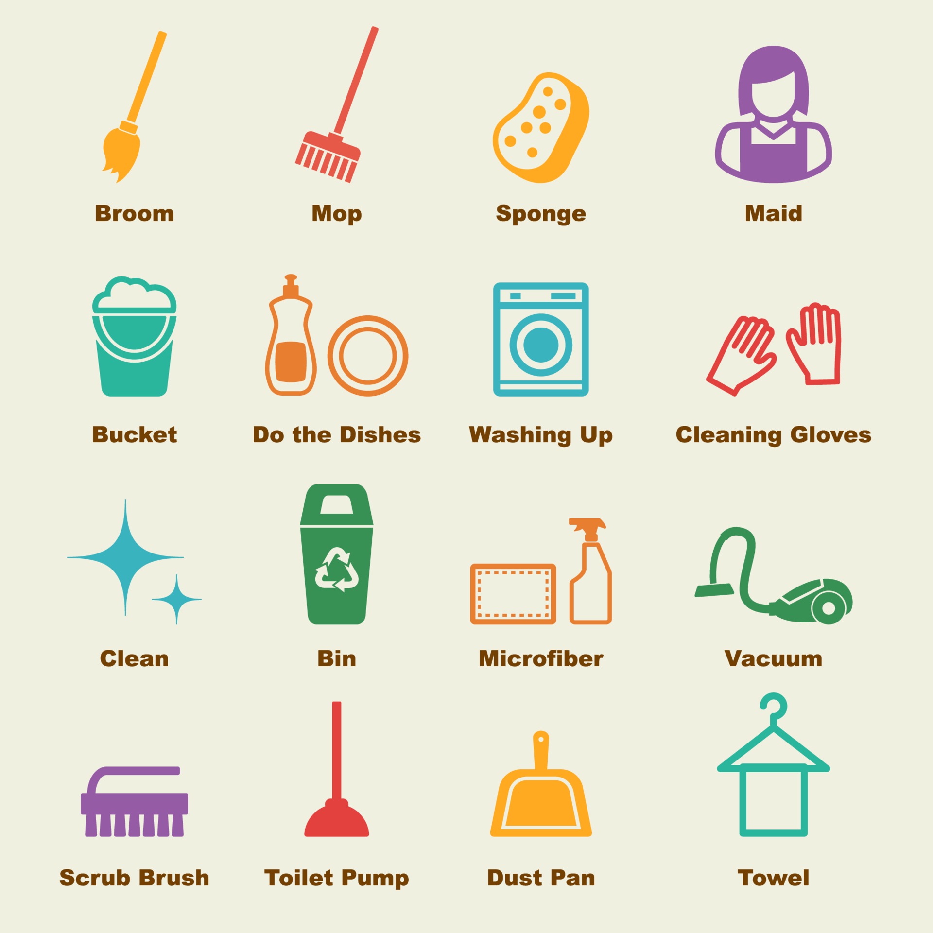 cleaning vector elements 2217742 Vector Art at Vecteezy