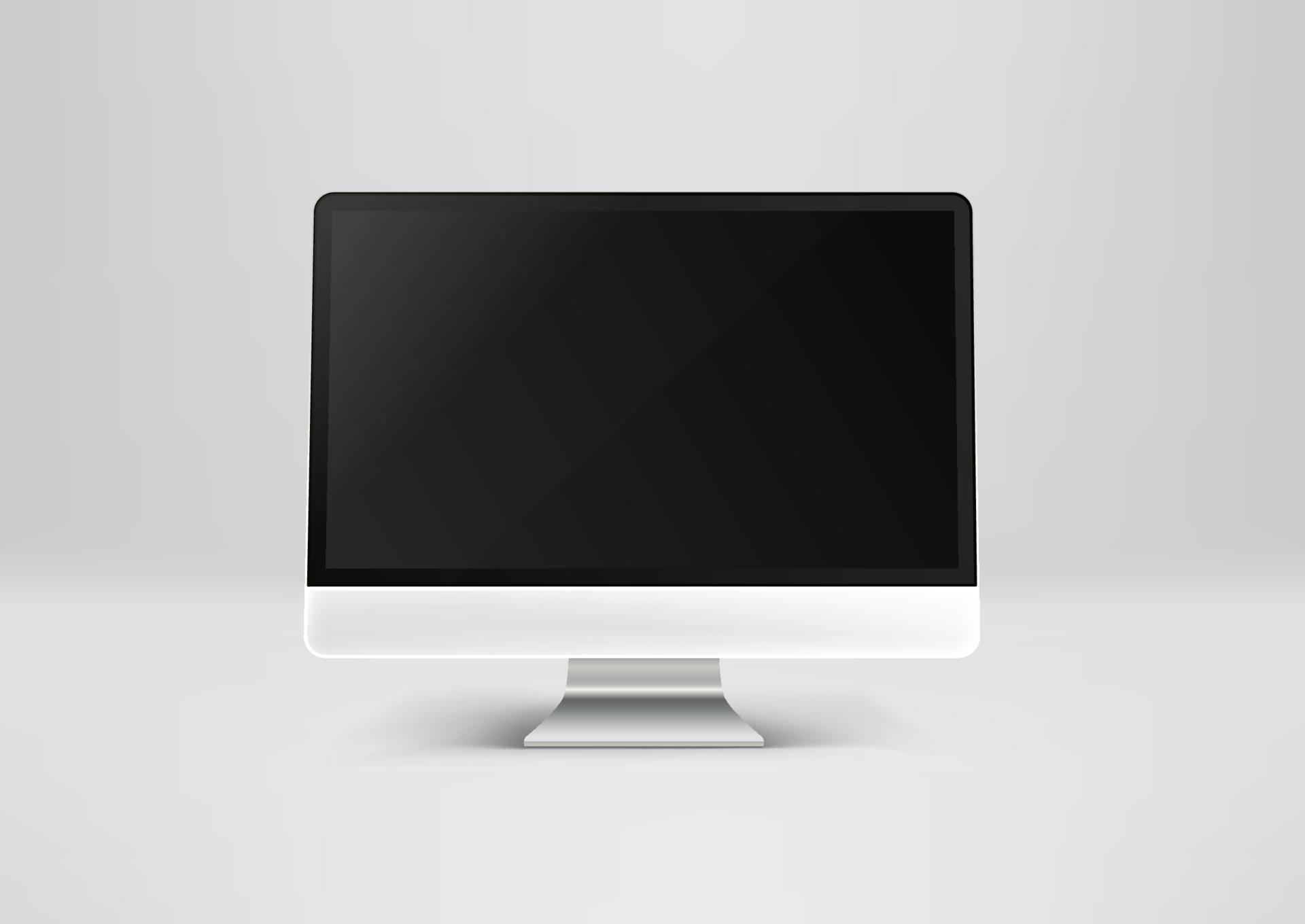 Modern computer on a table. Vector mockup 2218612 Vector Art at Vecteezy