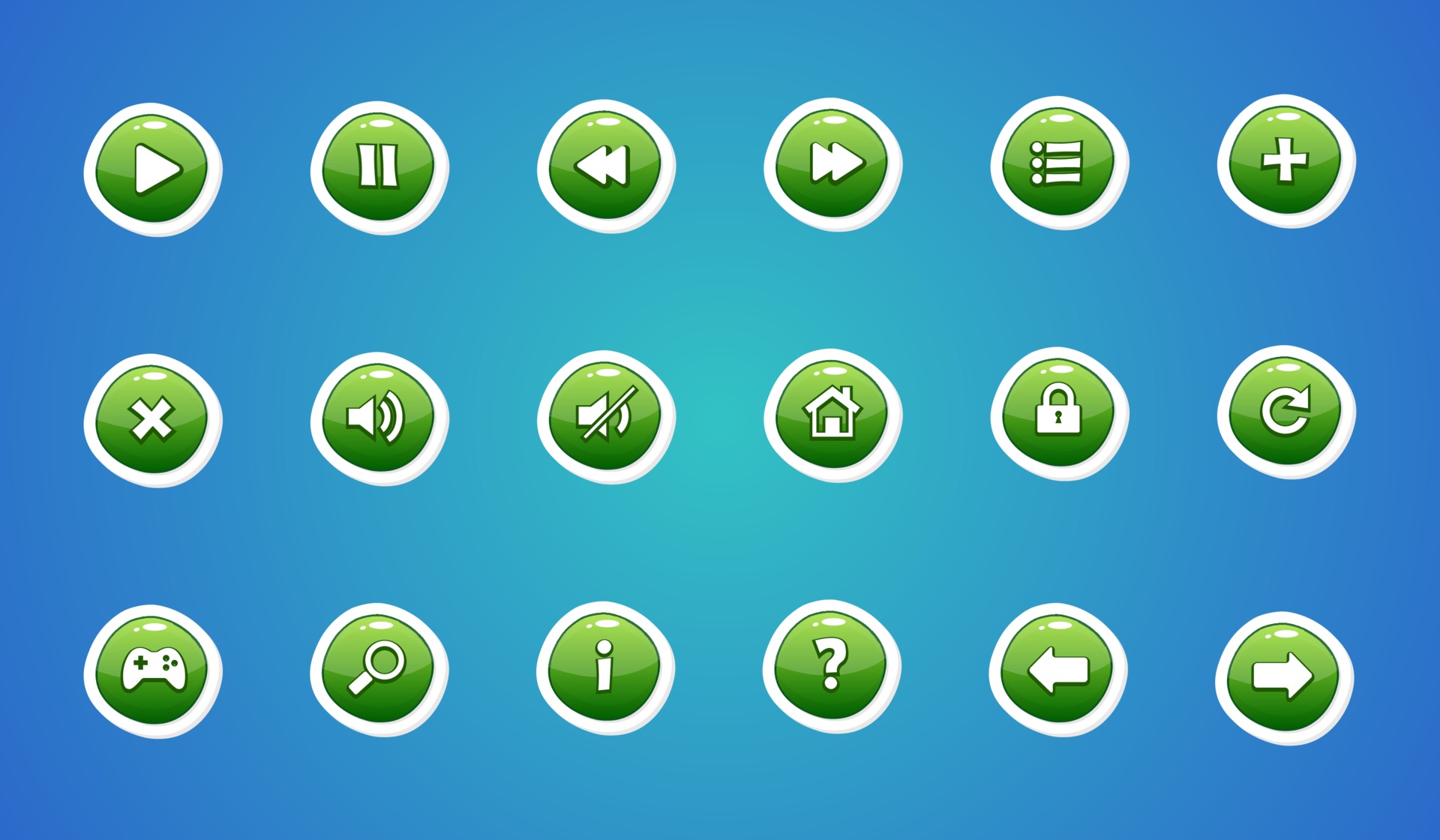 Cartoon Button Set Game Gui Element For Mobile Game 2220751 Vector Art