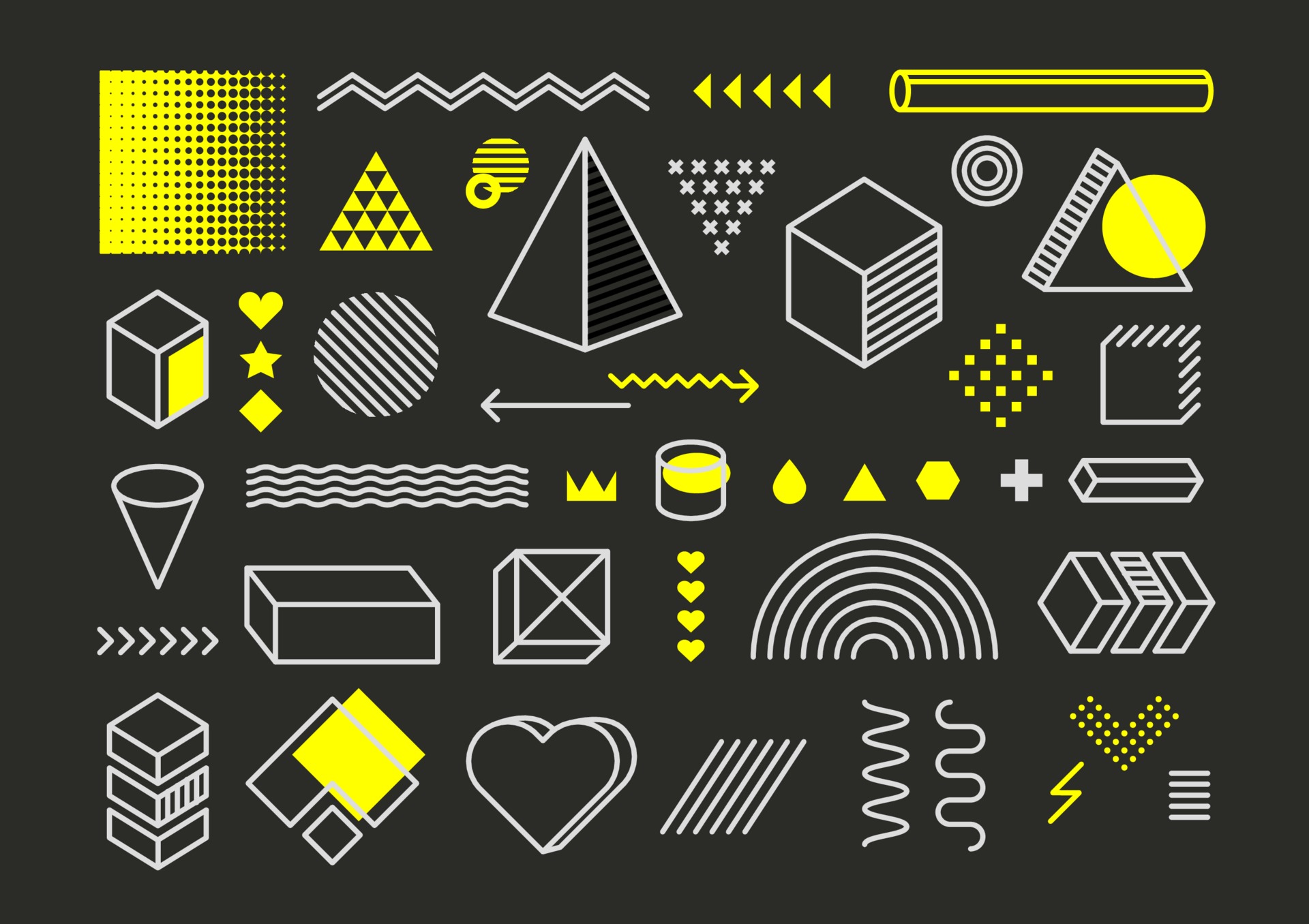 Vector design elements vector set. Trendy graphic elements 2222111 ...