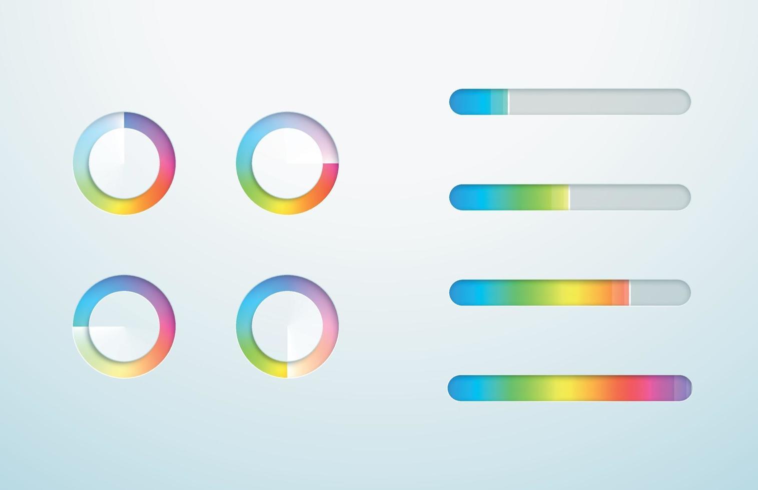 Loading Icon Progress Bar Symbol Gradient Vector Set 2223627 Vector Art ...