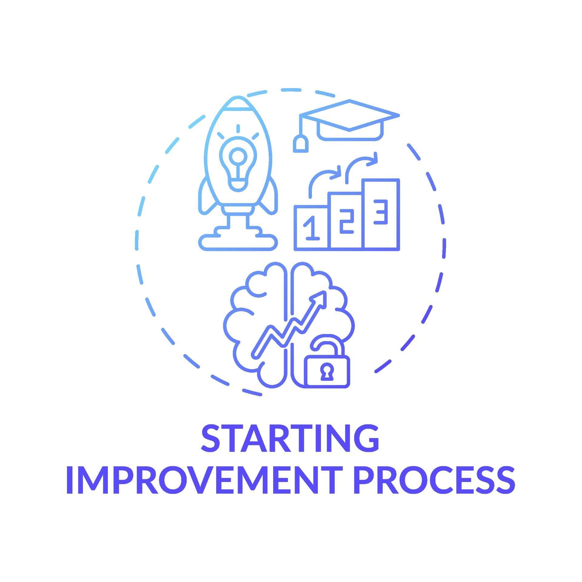 Starting improvement process blue gradient concept icon 2226907 Vector ... Starting improvement process blue gradient concept icon 2226907 Vector ...