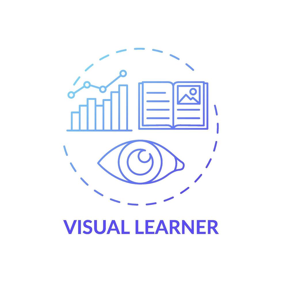 Visual learner blue gradient concept icon 2227009 Vector Art at Vecteezy Visual learner blue gradient concept icon 2227009 Vector Art at Vecteezy