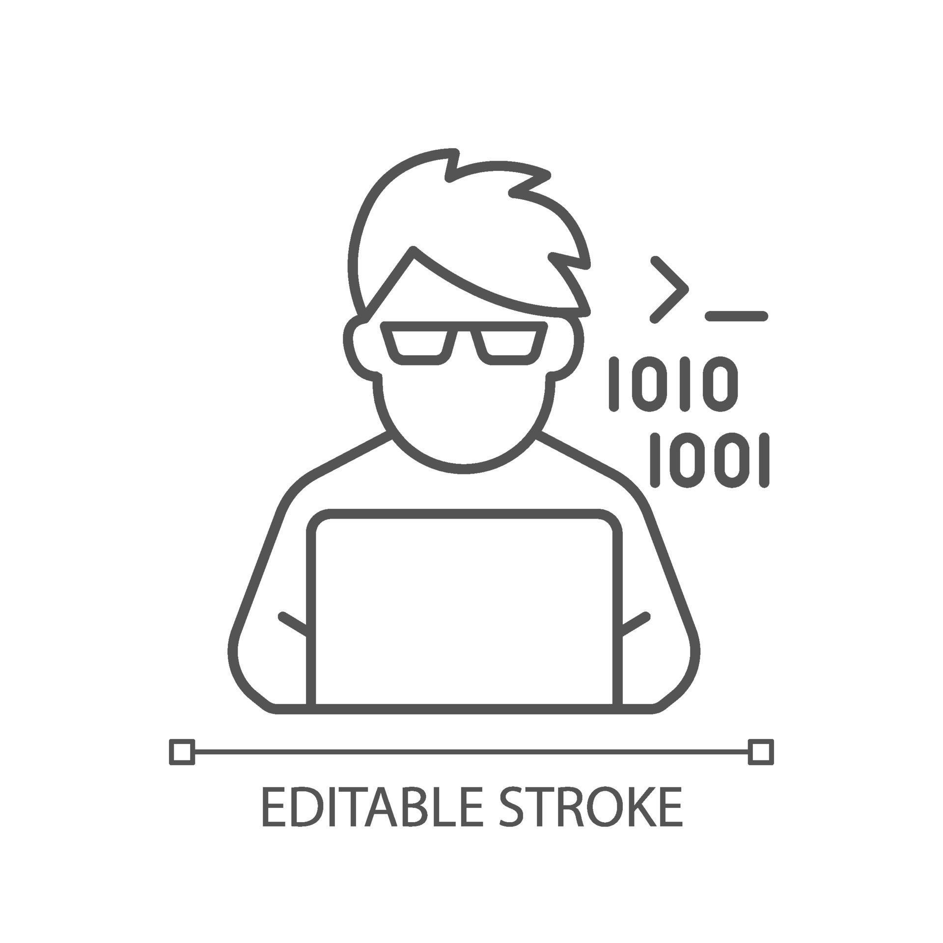 Programmer, computer expert linear icon 2227543 Vector Art at Vecteezy