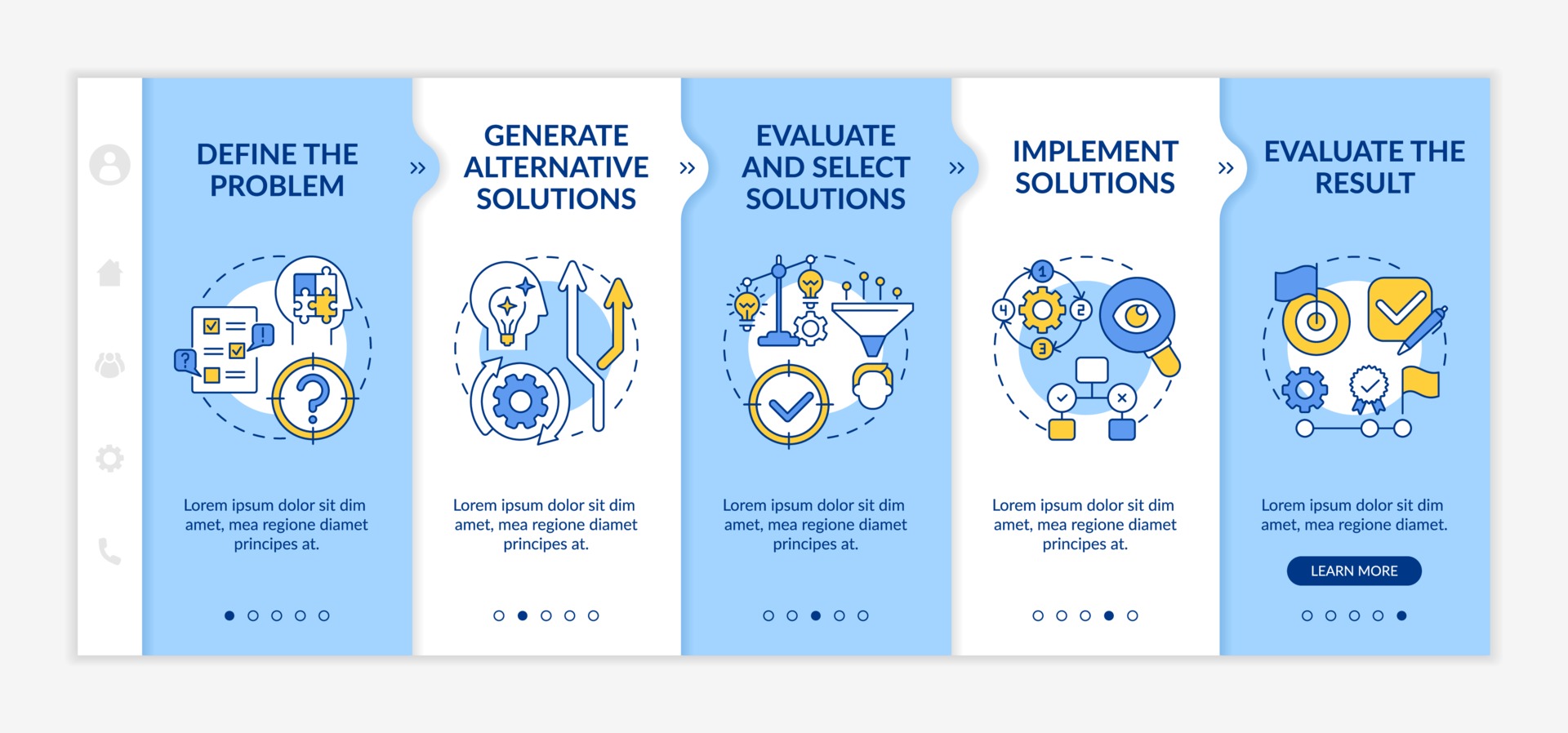 Problem Solving Process Onboarding Vector Template 2227723 Vector Art At Vecteezy