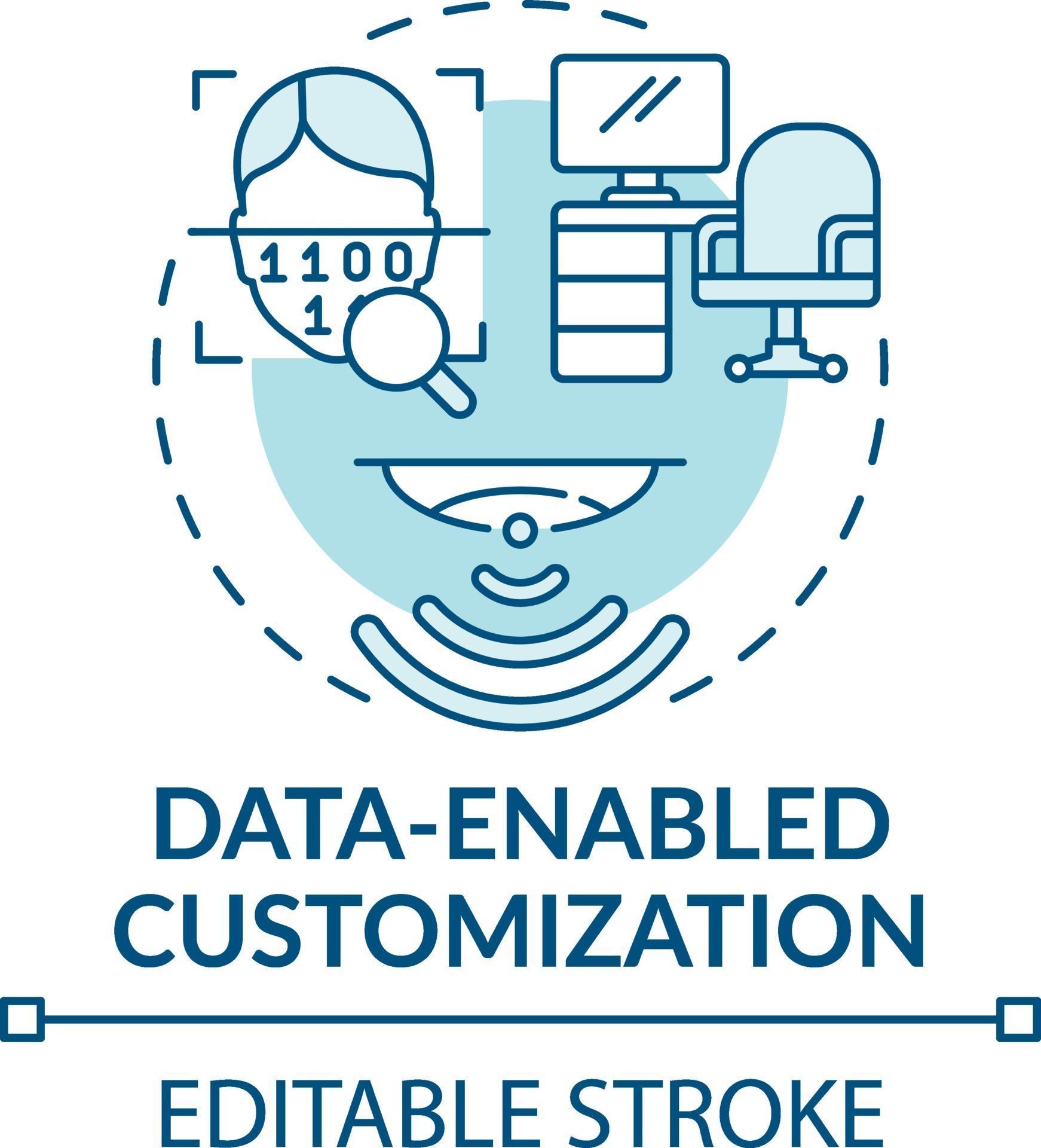Data-enabled customization concept icon 2227910 Vector Art at Vecteezy