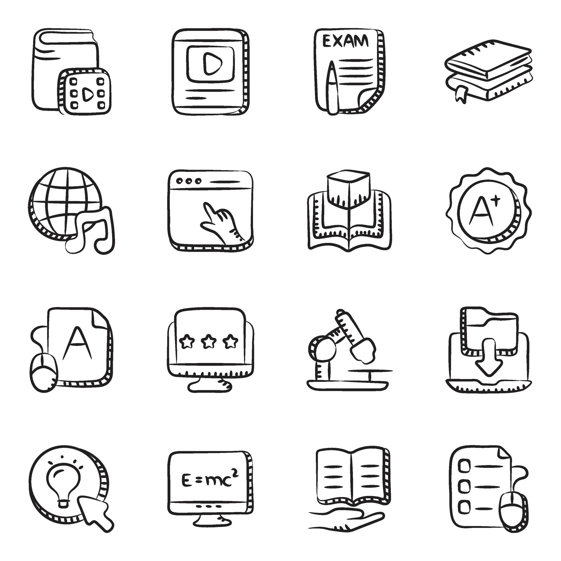 Distance Learning and Education icon set 2230068 Vector Art at Vecteezy