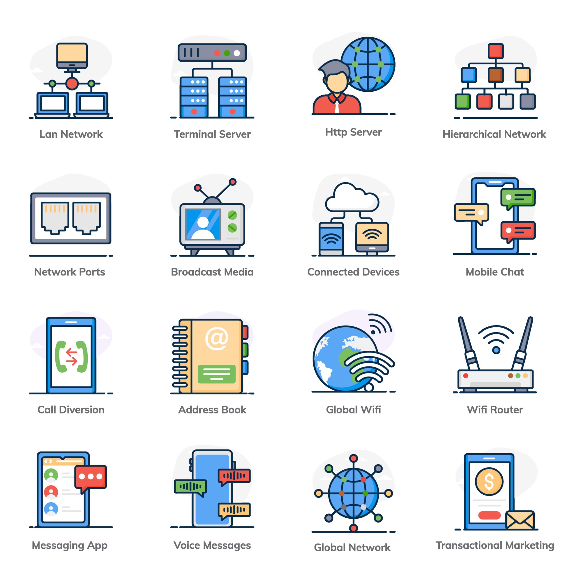 Data and Communication icon set 2230701 Vector Art at Vecteezy