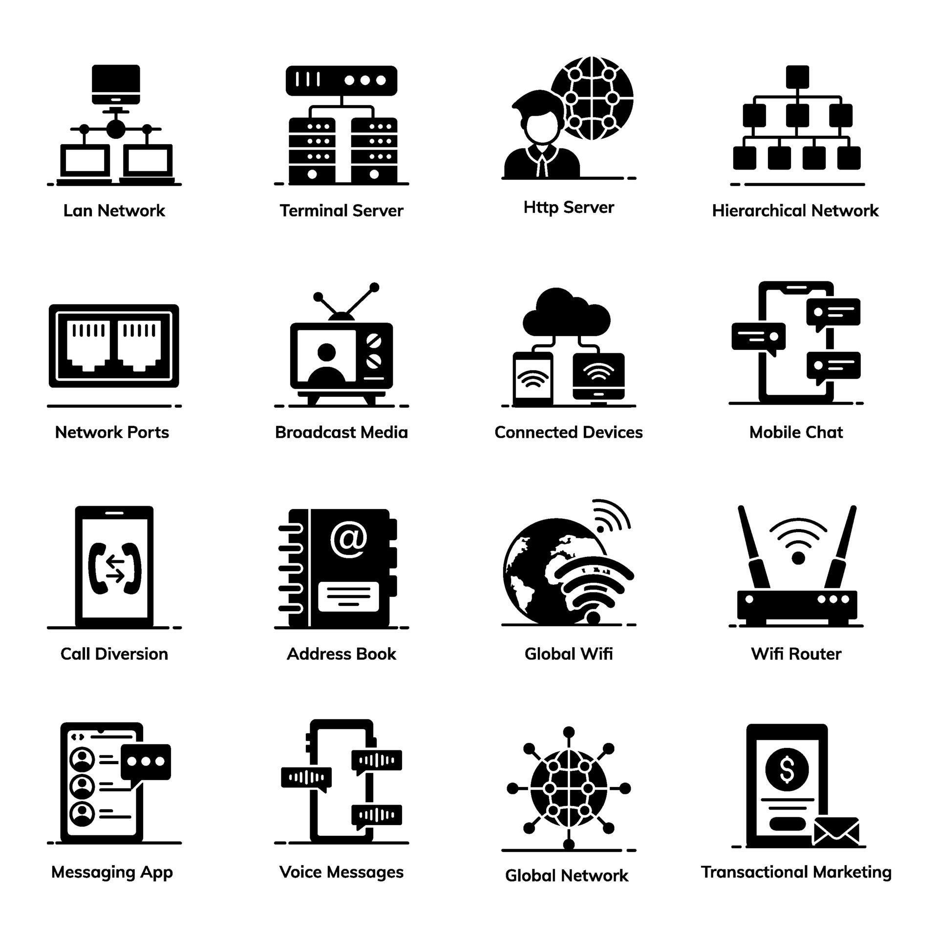 Data and Communication icon set 2230706 Vector Art at Vecteezy