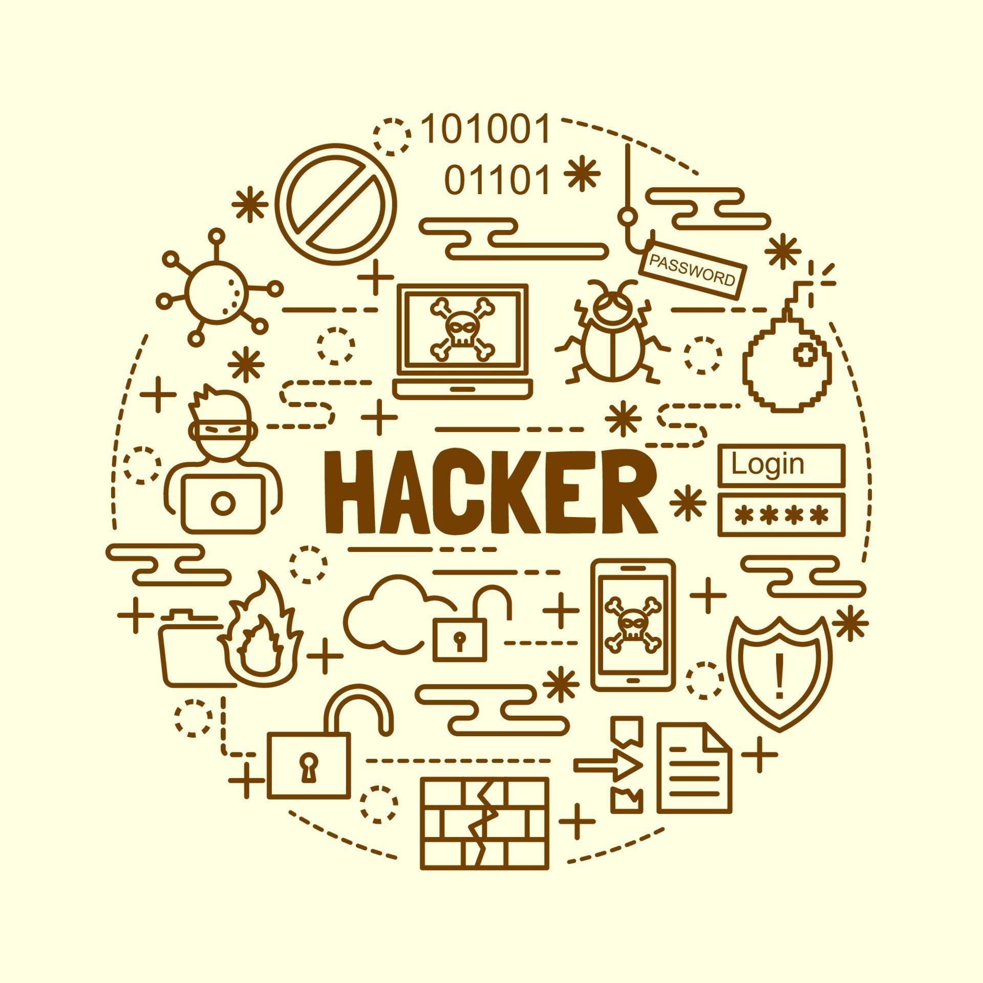 hacker minimal thin line icons set 2236186 Vector Art at Vecteezy