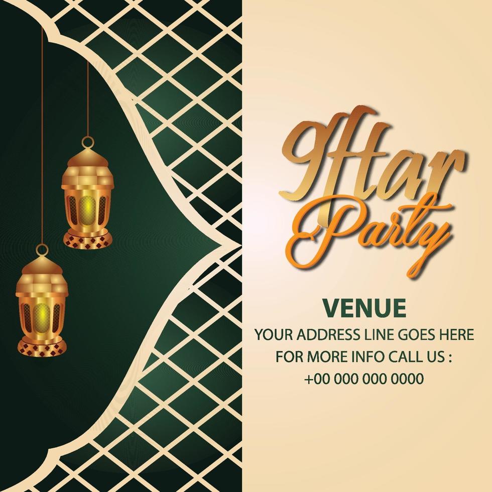Creative arabic lantern of iftar party background 2236508 Vector Art at ...