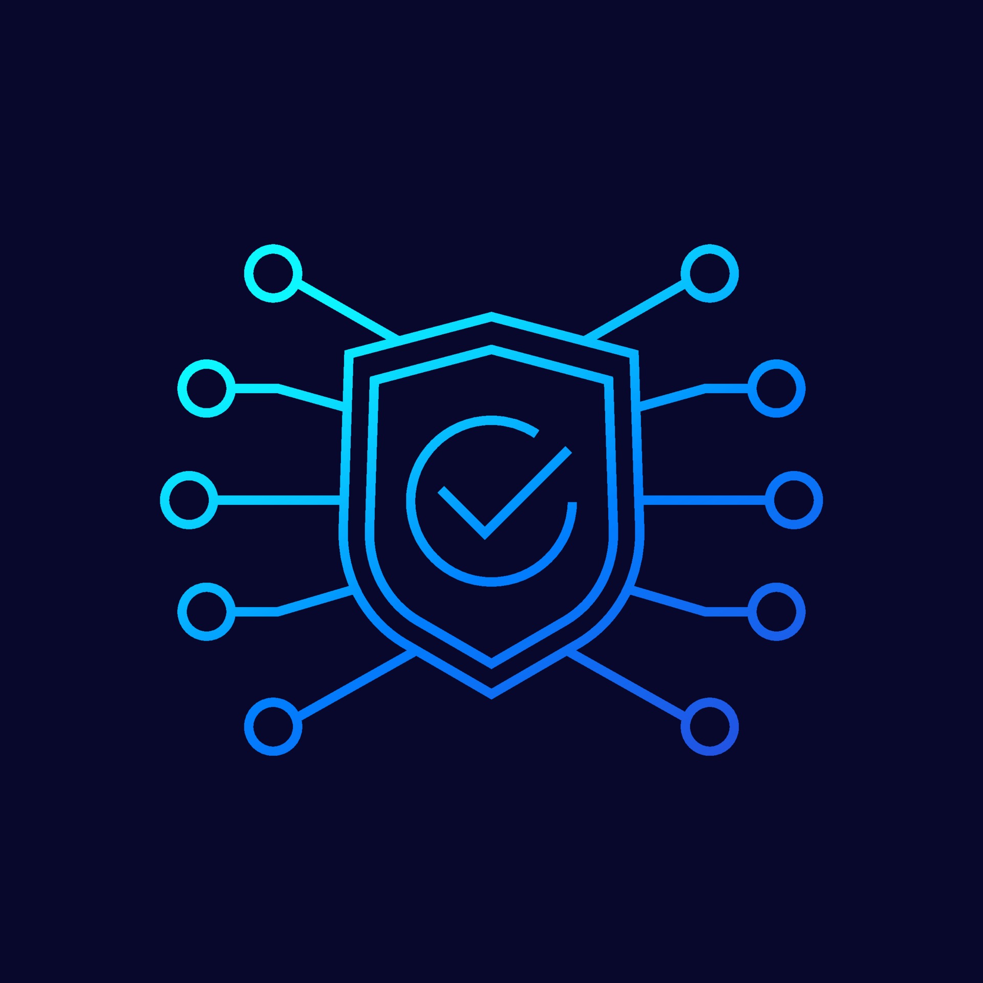 Cyber Security Linear Icon With Shield 2237970 Vector Art At Vecteezy
