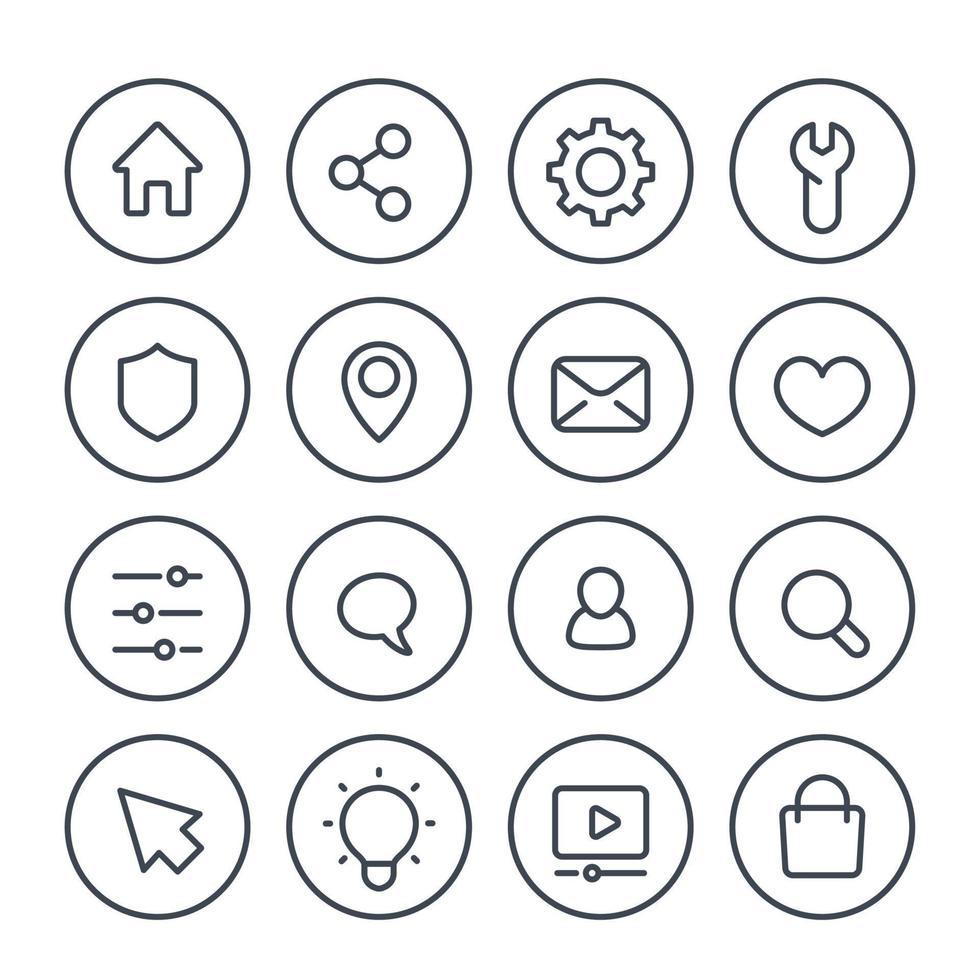 Basic line icons for web, vector 2238128 Vector Art at Vecteezy