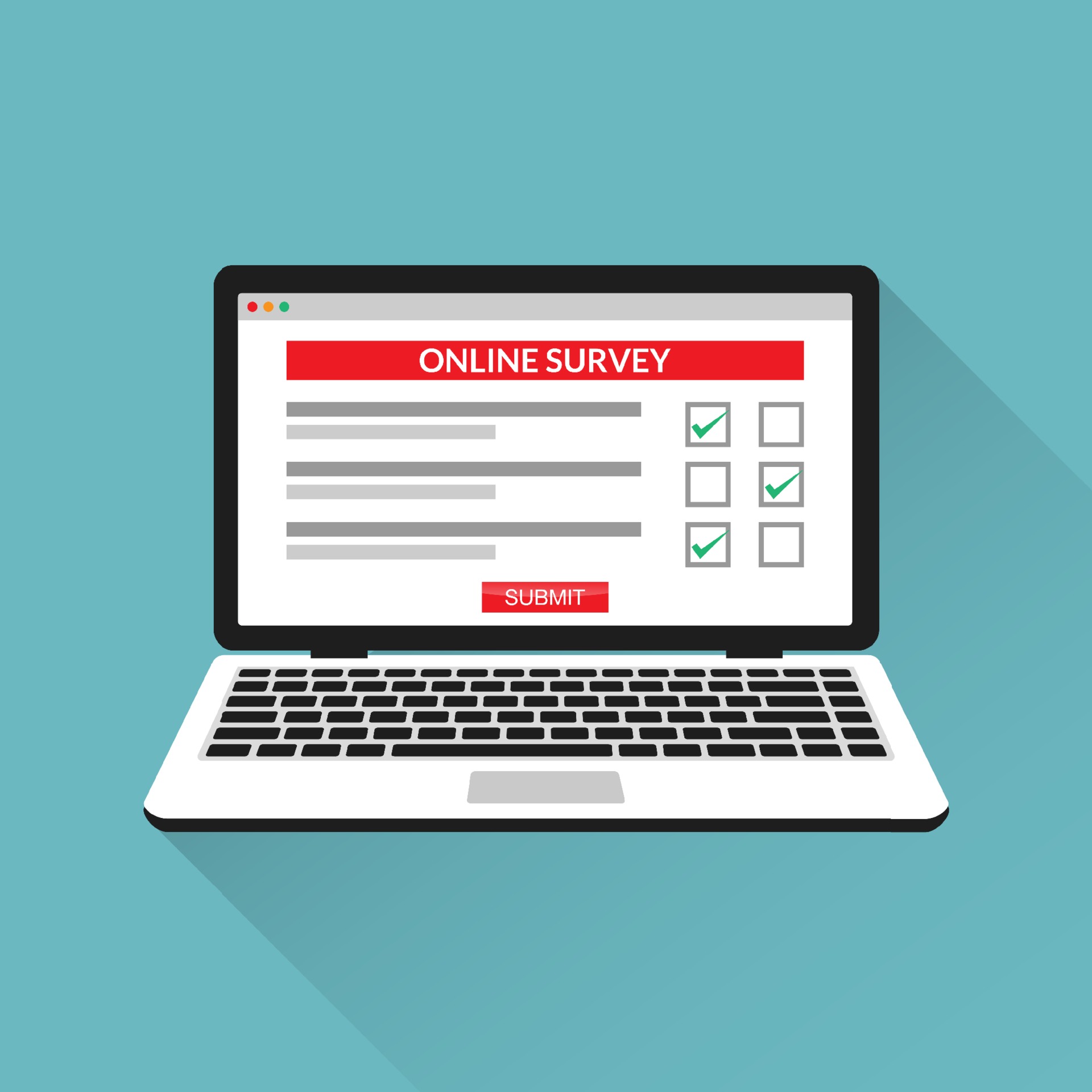 Online survey checklist questionnaire on laptop screen vector ... Online survey checklist questionnaire on laptop screen vector ...