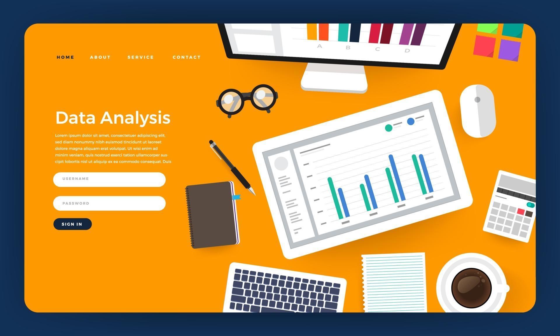 Web Design Template Data Analysis 2242778 Vector Art At Vecteezy