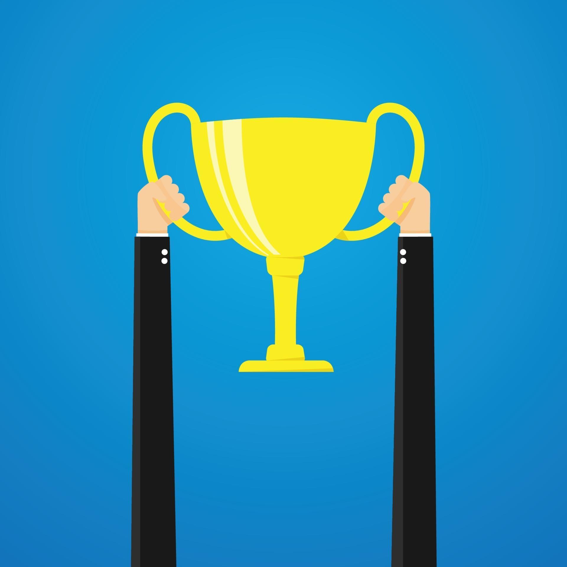 Businessman Holding Trophy Vector Illustration 2243791 Vector Art At