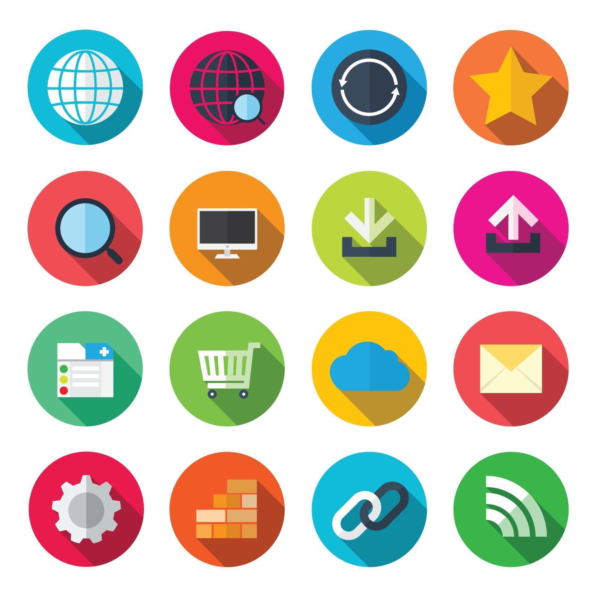 Internet colorful flat icons. Vector illustration 2243831 Vector Art at ...