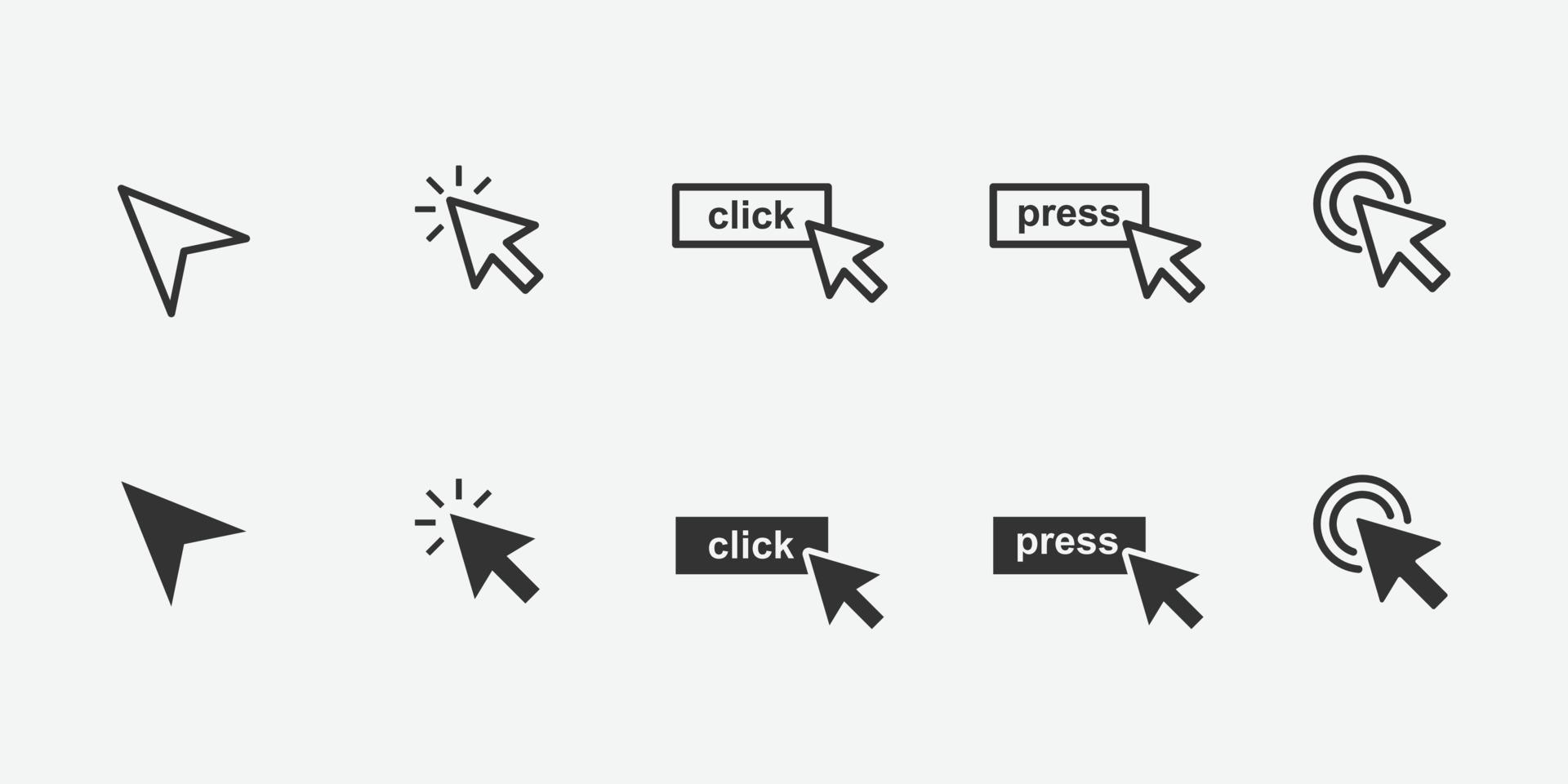 Set Of Computer Mouse Click Cursor Icons 2243970 Vector Art At Vecteezy 5387