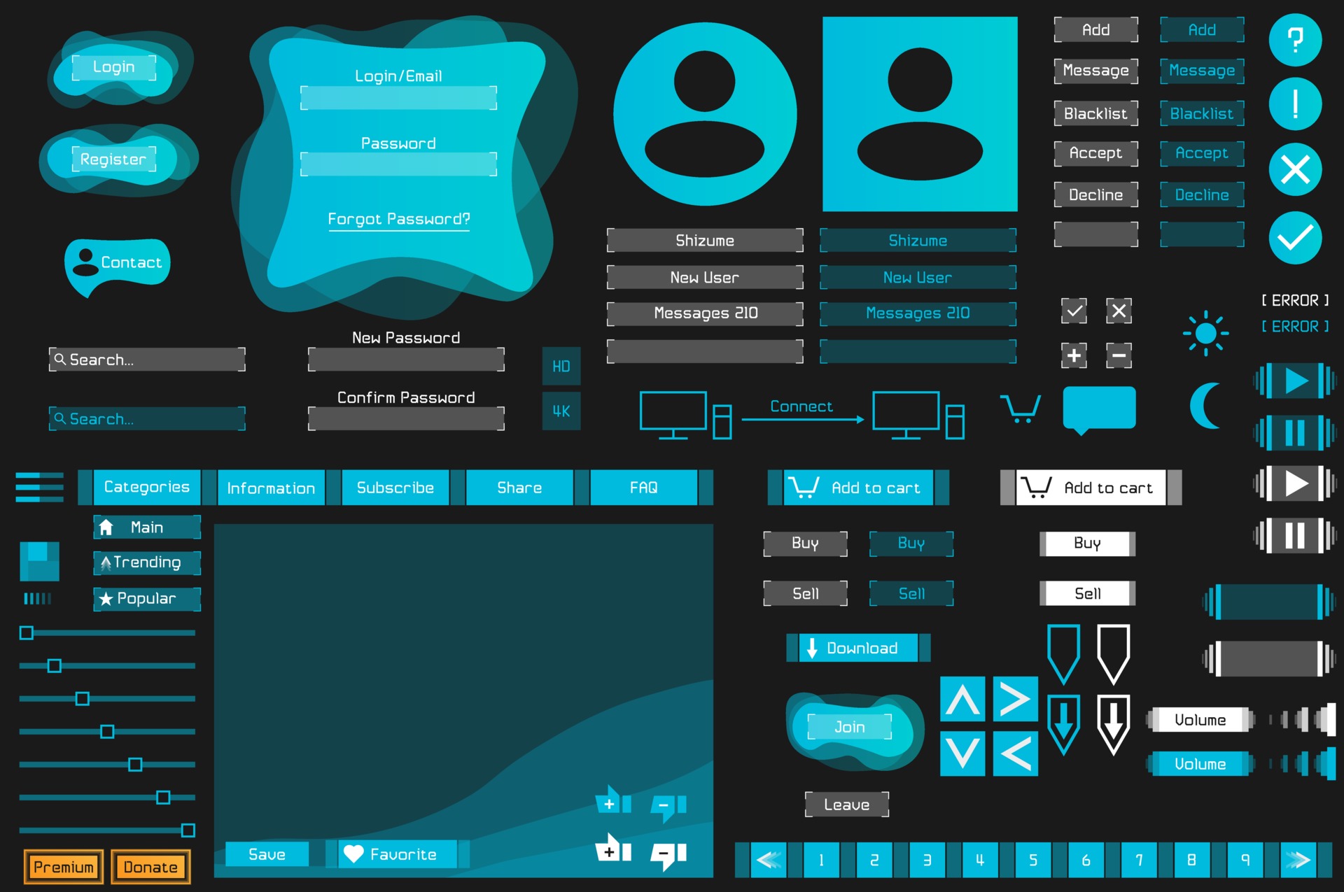 Web site UI elements set. 2246780 Vector Art at Vecteezy