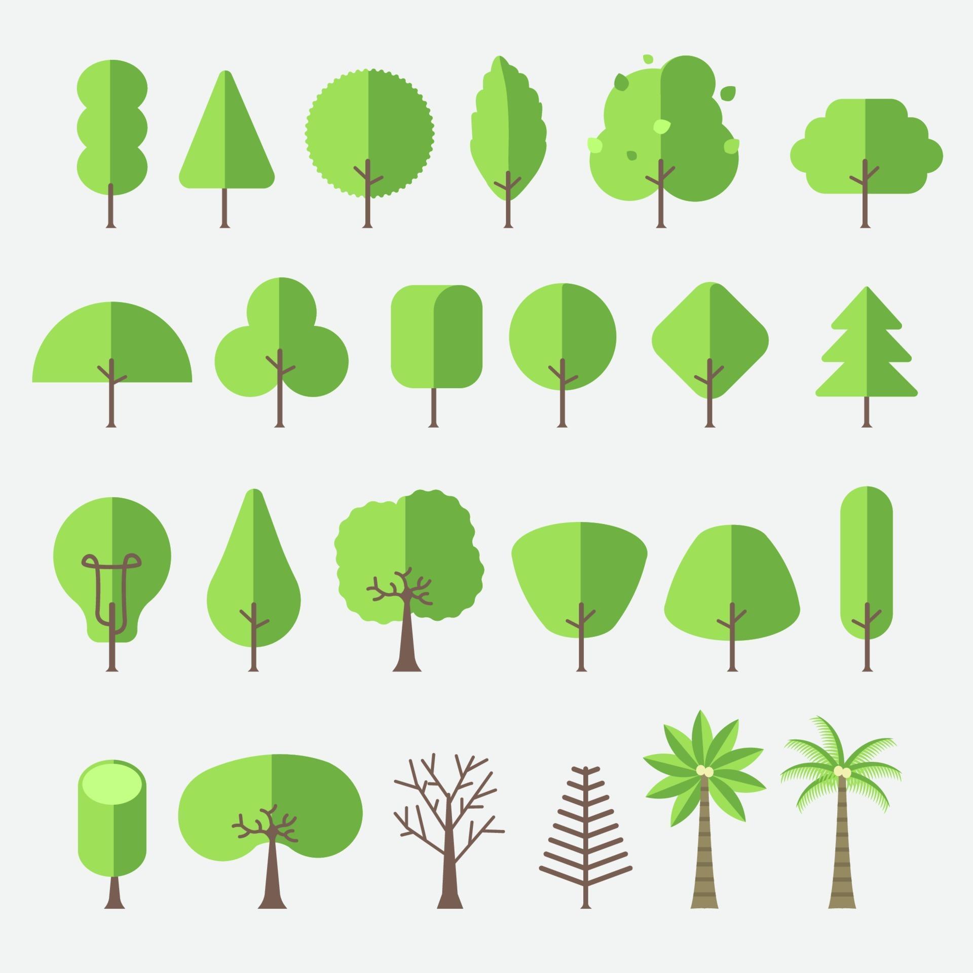 Tree icon set 2248463 Vector Art at Vecteezy