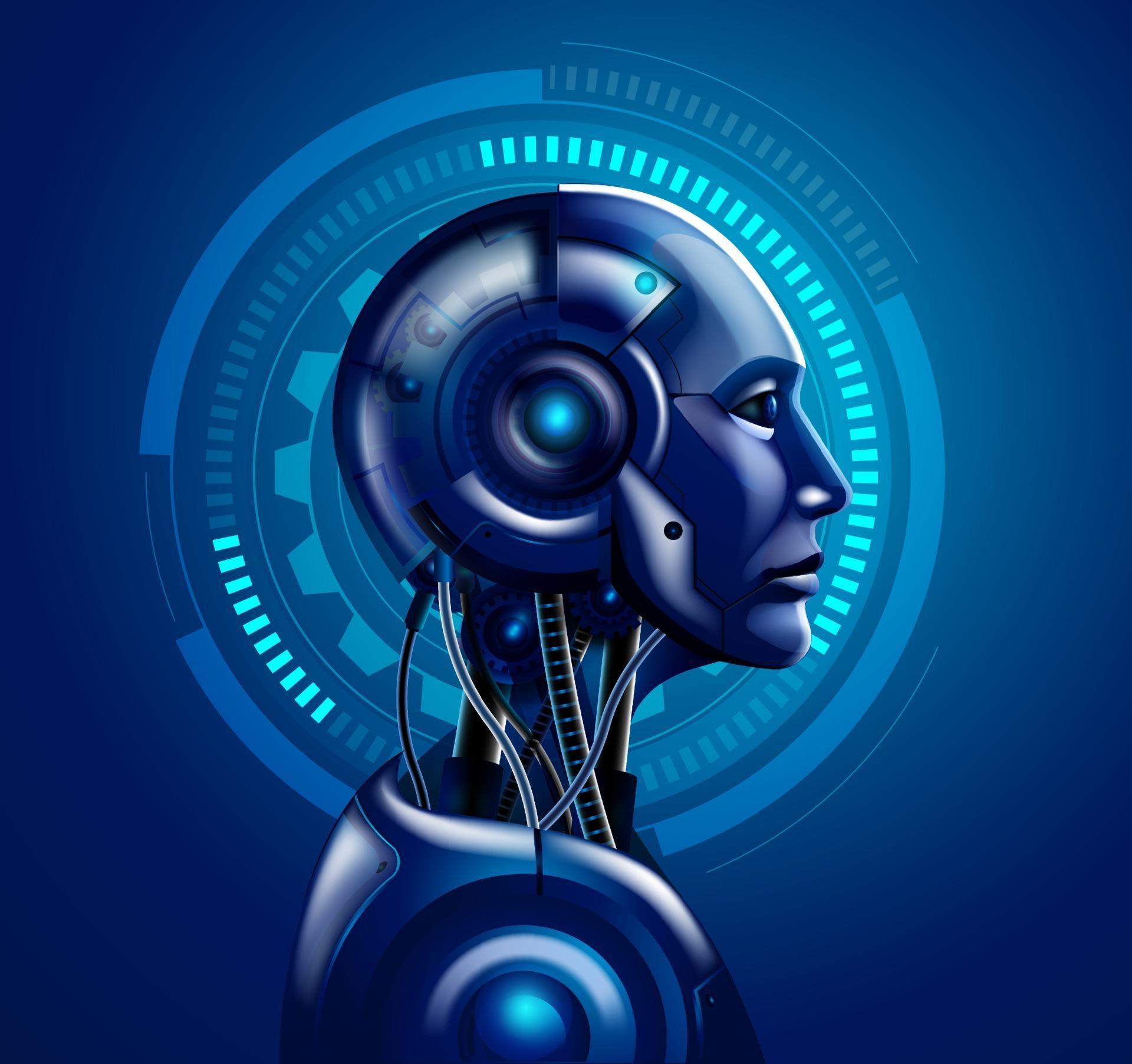 Robot android head vector illustrations 2251963 Vector Art at Vecteezy