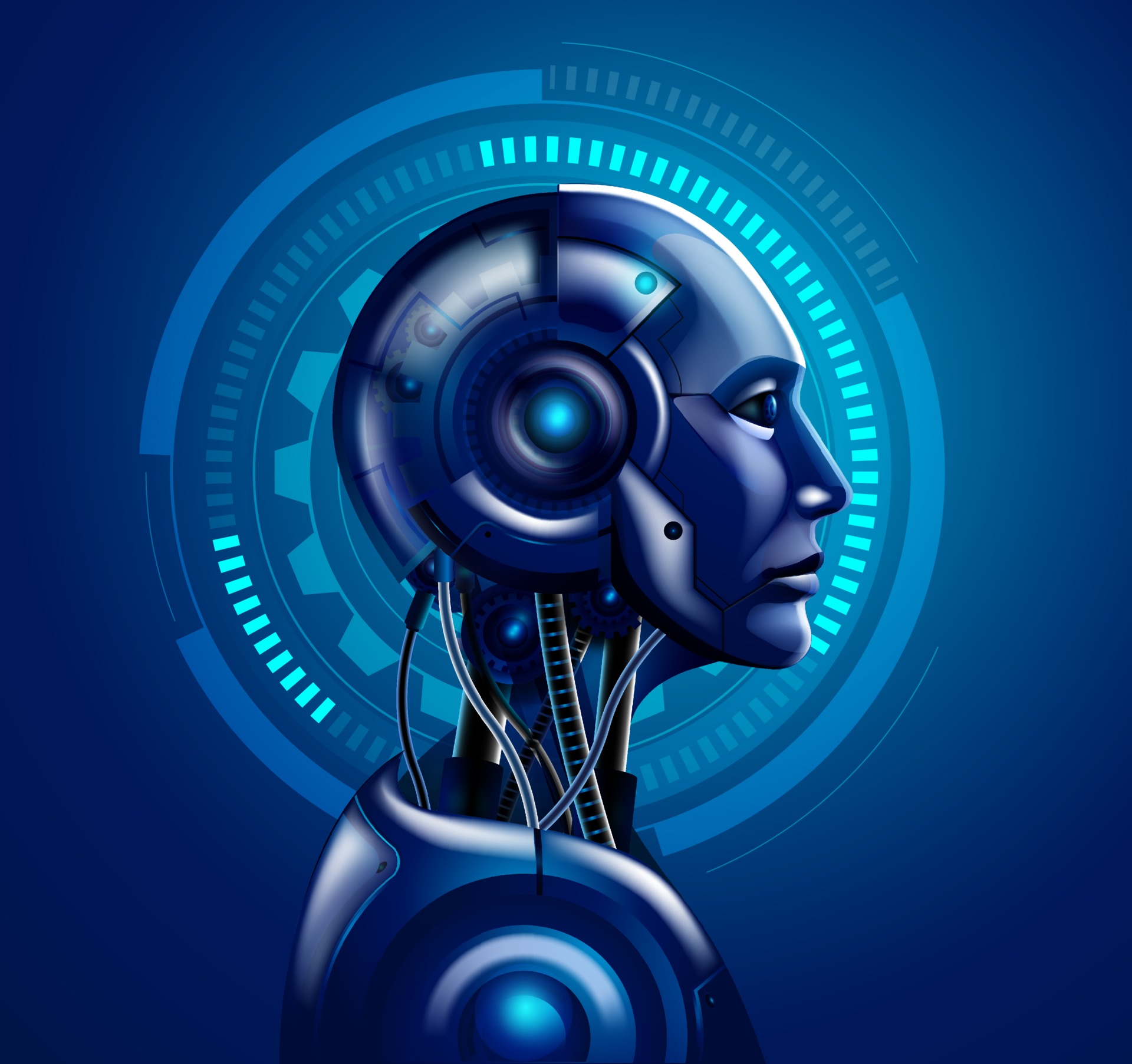 Robot android head vector illustrations 2251963 Vector Art at Vecteezy