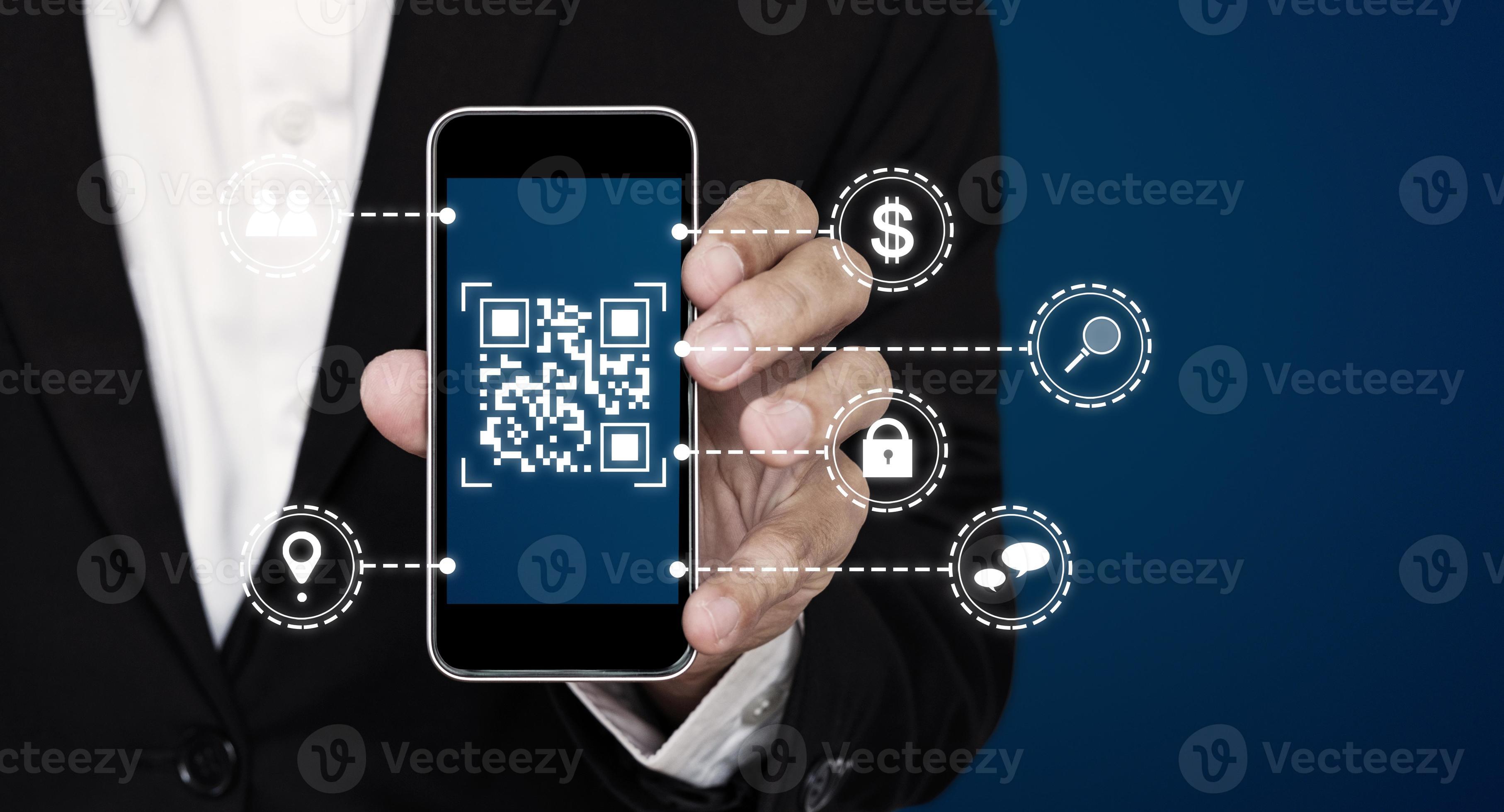 QR code technology on mobile smart phone, conceptual 3D 2253659 Stock ...