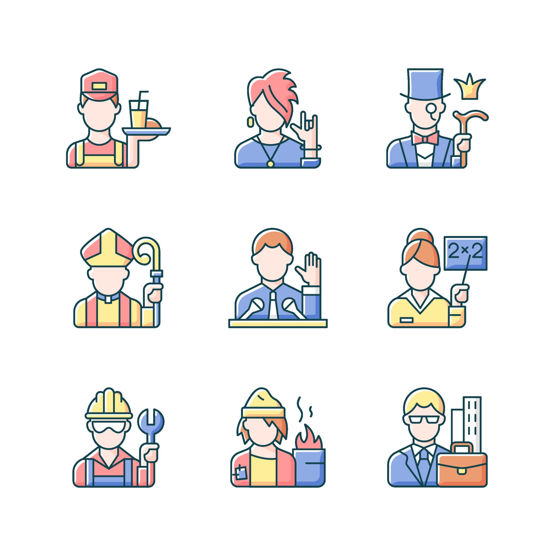 Conjunto De Iconos De Color Rgb De Clase Social 2254216 Vector En Vecteezy
