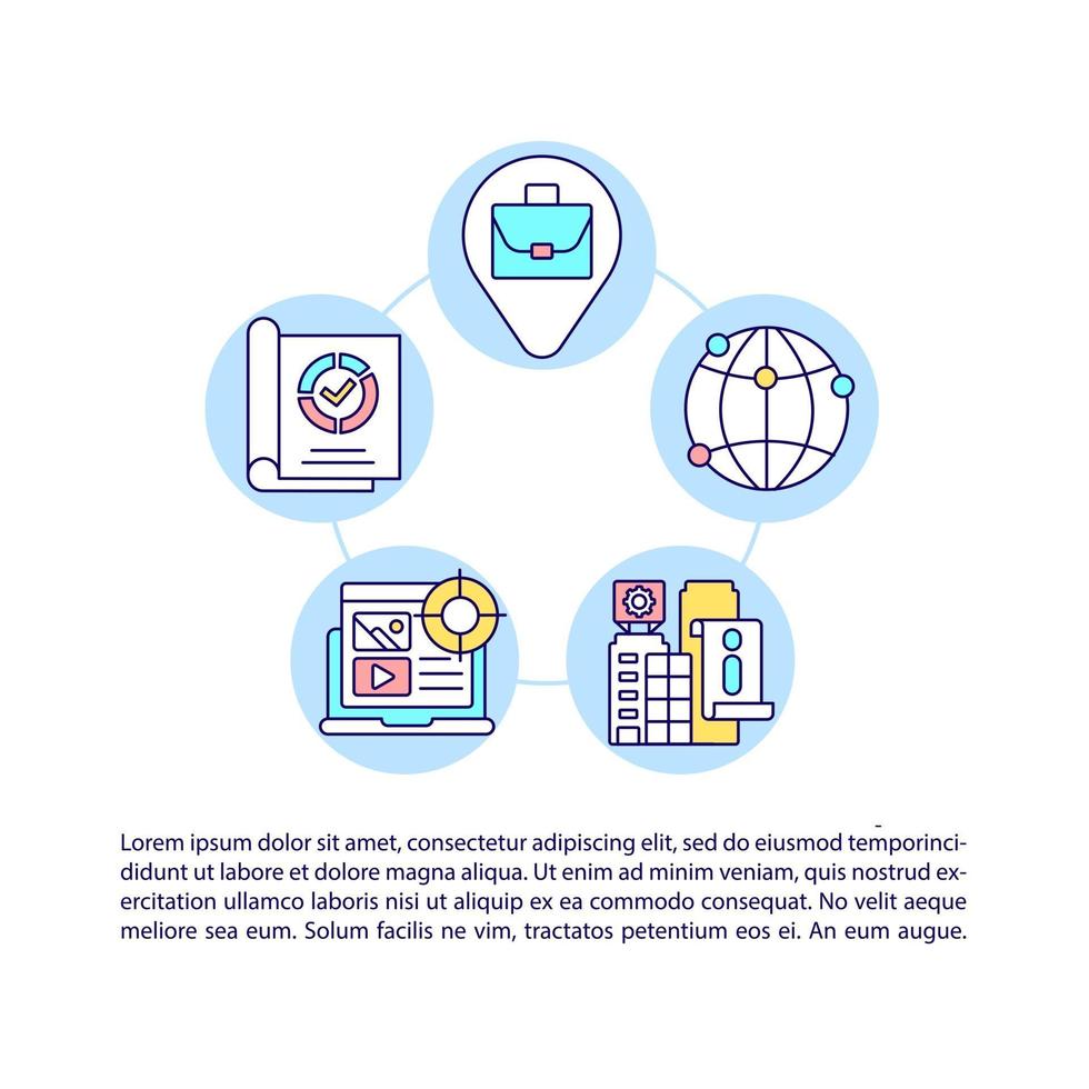 Firmographic data concept line icons with text 2254377 Vector Art at ...