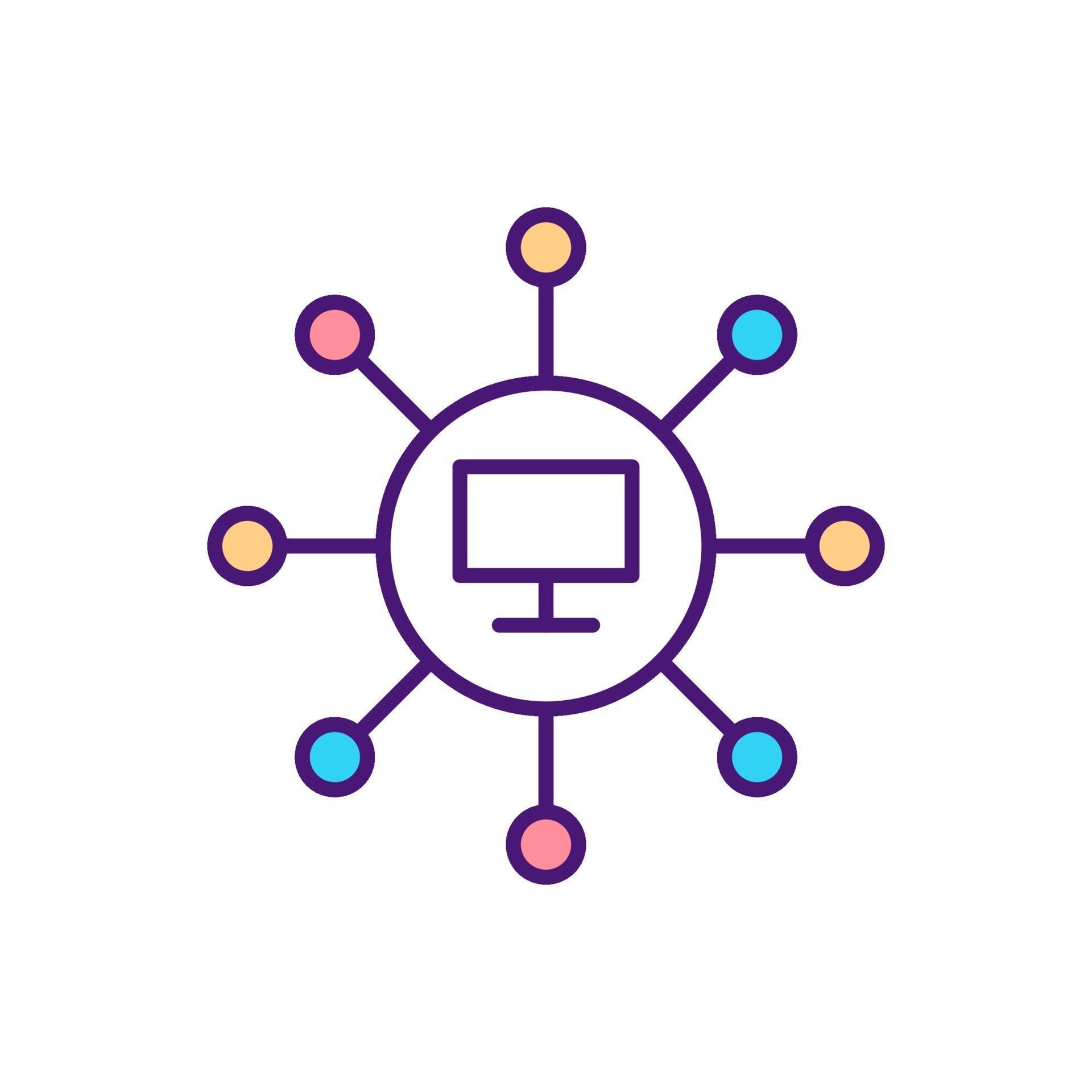 Computer networking RGB color icon 2254408 Vector Art at Vecteezy