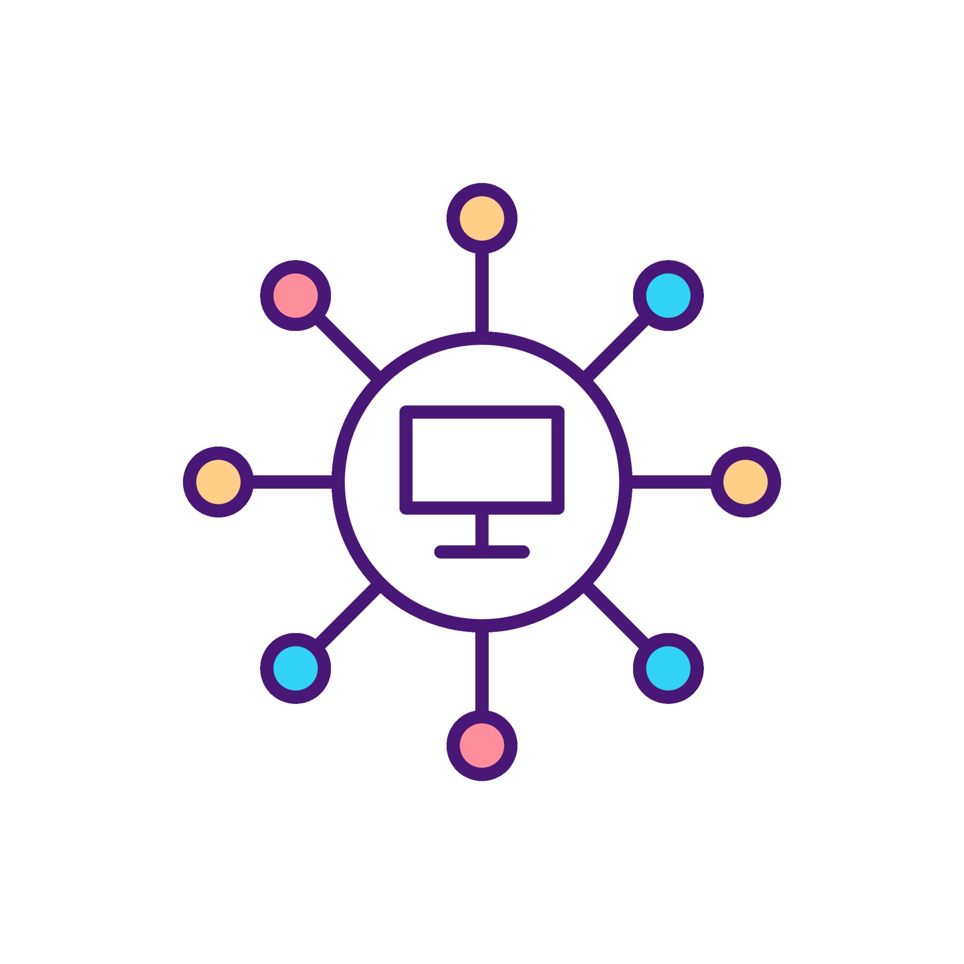 Computer networking RGB color icon 2254408 Vector Art at Vecteezy