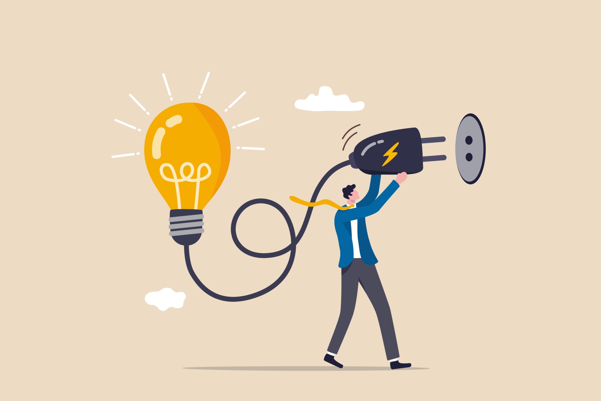 Problem solving idea, invent new innovation or thinking about new ...