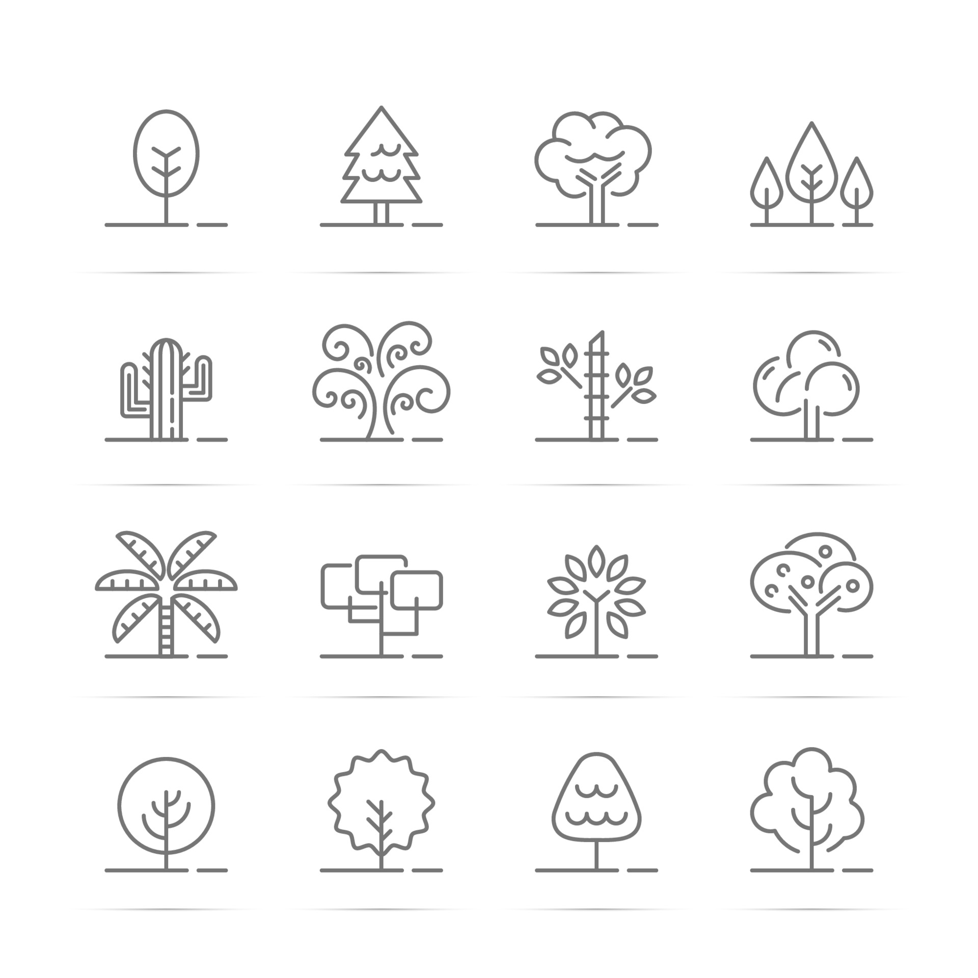 Tree vector line icons 2257769 Vector Art at Vecteezy