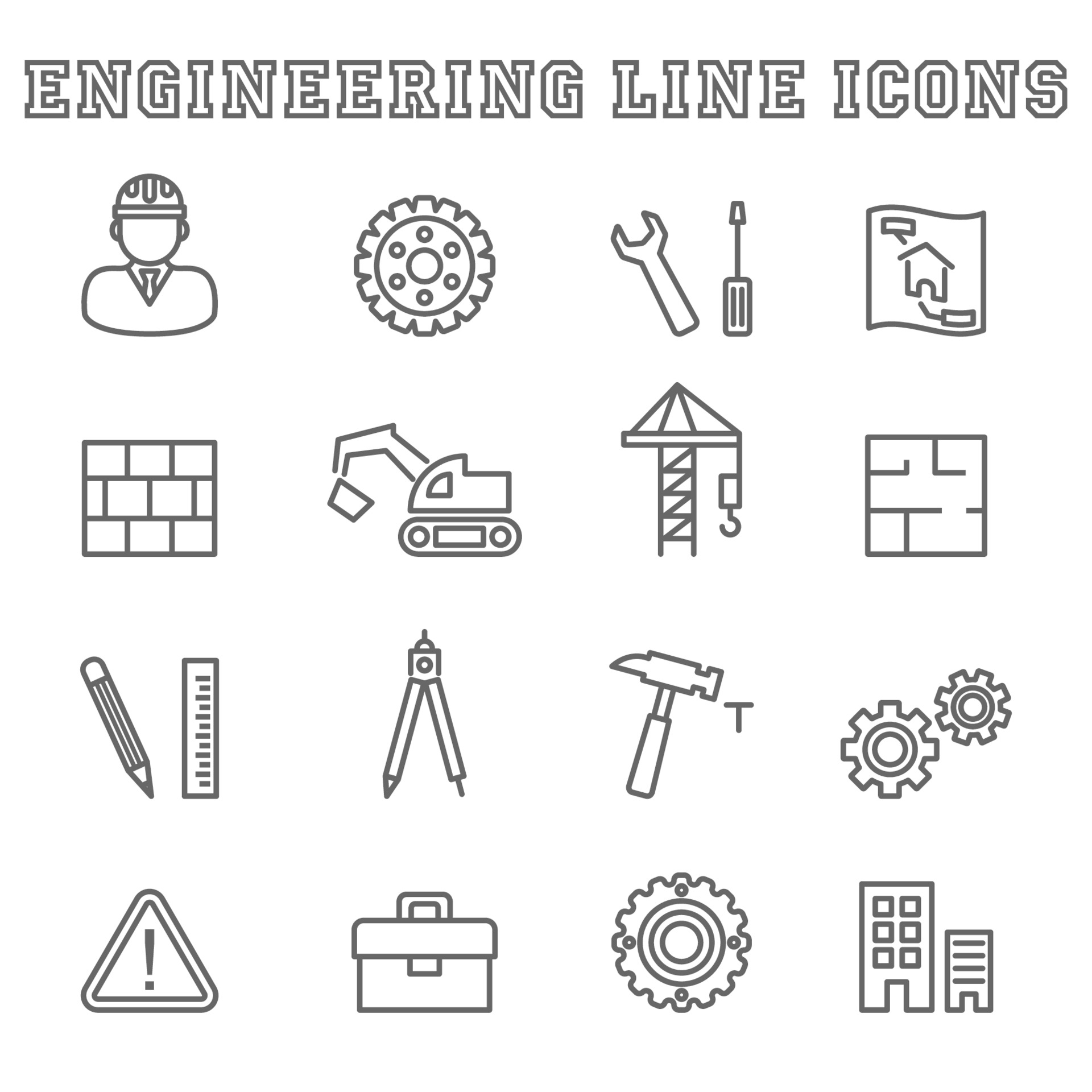 Engineering line icons 2257869 Vector Art at Vecteezy
