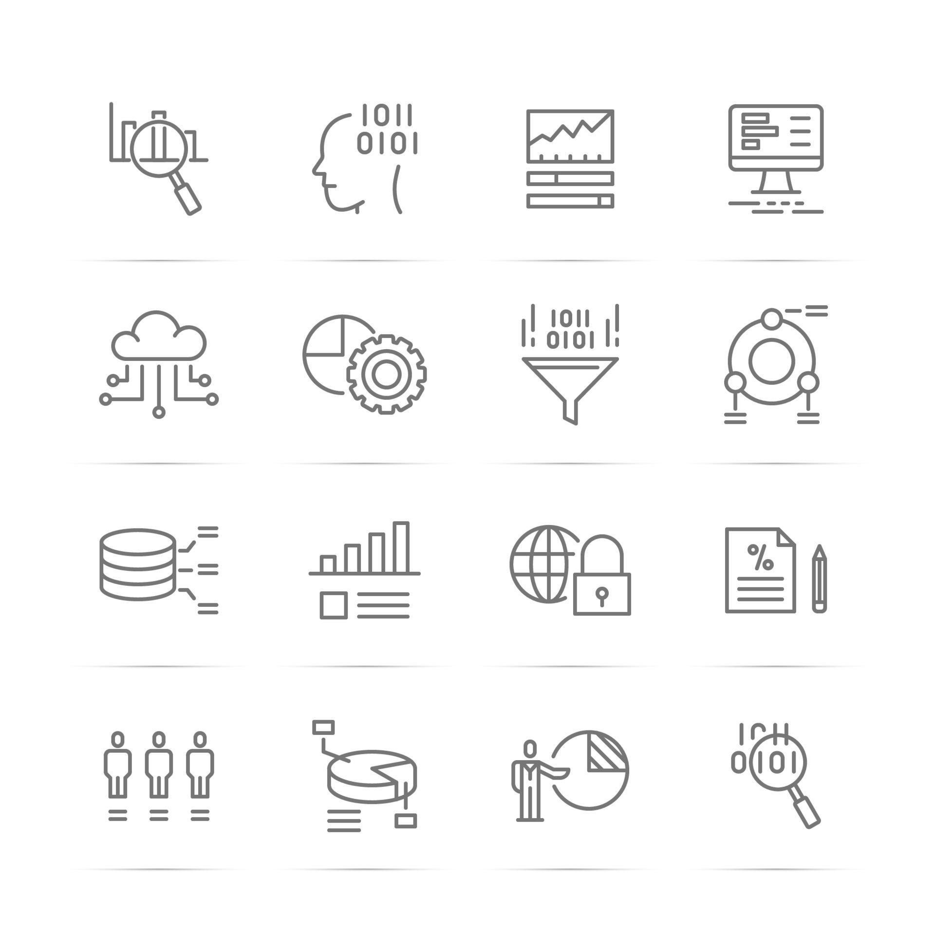 Data analysis vector line icons 2257872 Vector Art at Vecteezy