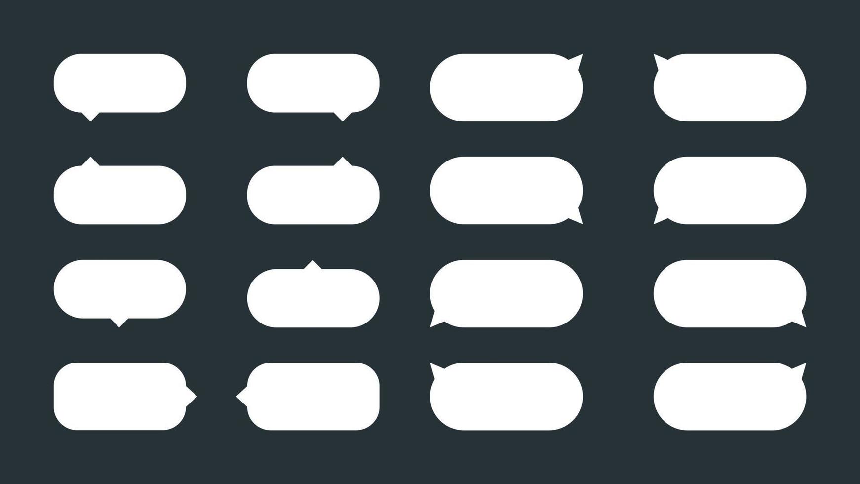 A set of 16 simple, rounded tooltips or speech balloons. Flat vector ...