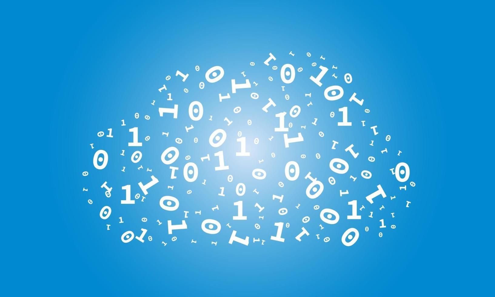 A cloud of numbers zero and one - binary code - illustration on the ...