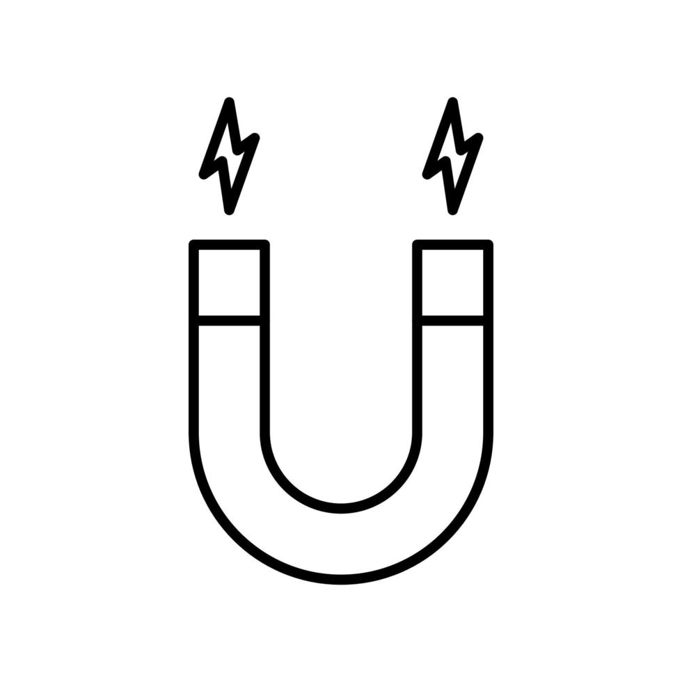 Magnet Outline Icon. Black And White Vector Item From Set, Dedicated To