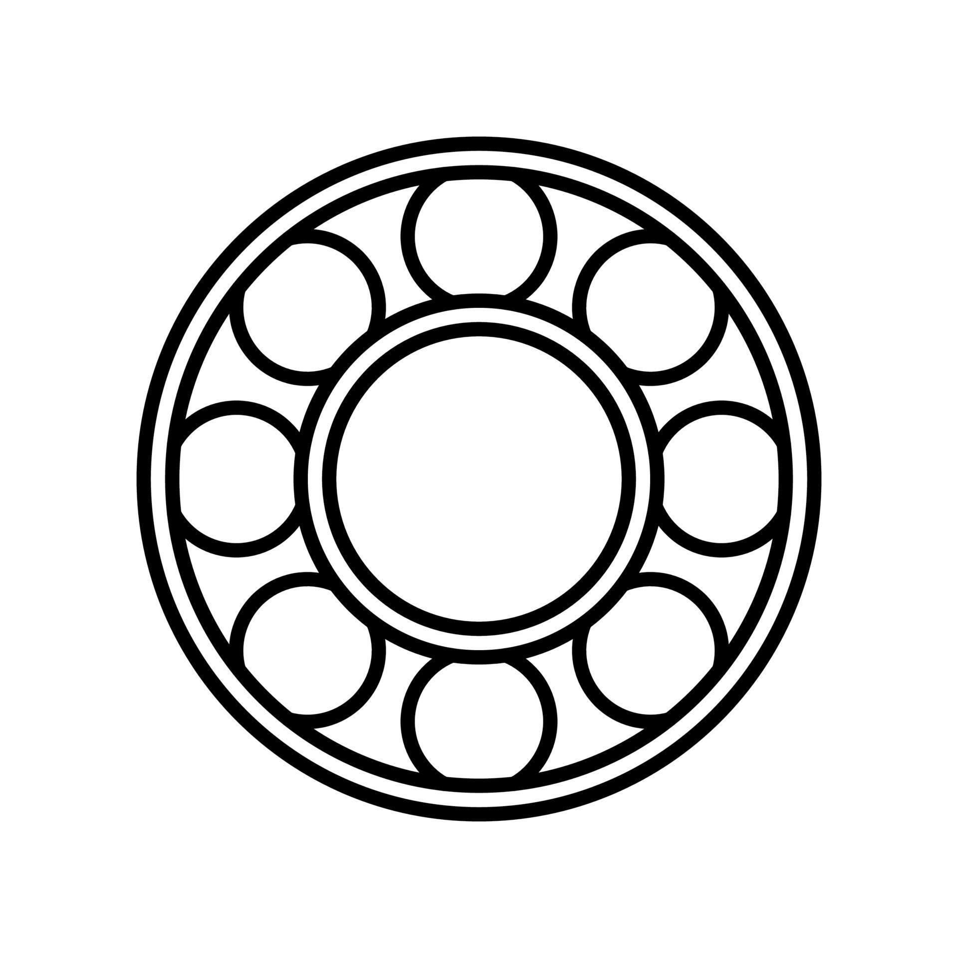 Bearing outline icon. Black and white vector item from set, dedicated ...