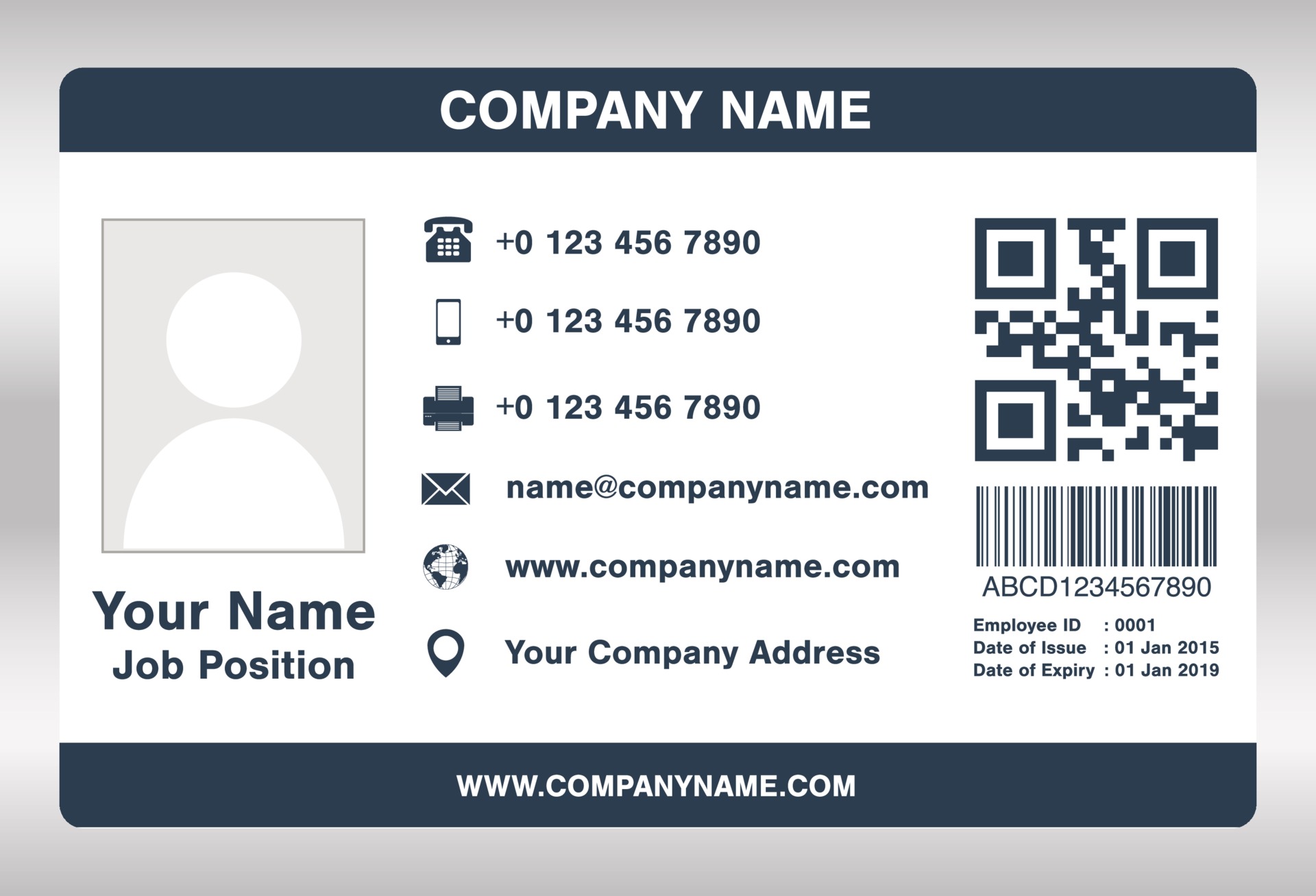 simple blue employee id card template vector 2263058 Vector Art at Vecteezy simple blue employee id card template vector 2263058 Vector Art at Vecteezy