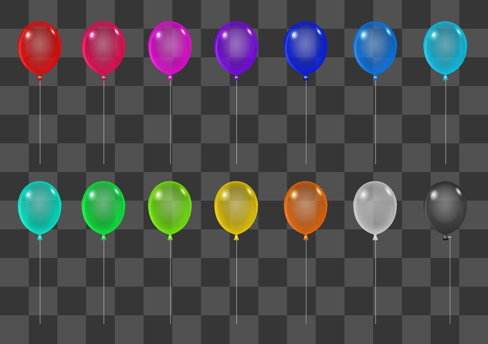 Set Of Real Colorful Helium Gas Balloons 2263848 Vector Art At Vecteezy