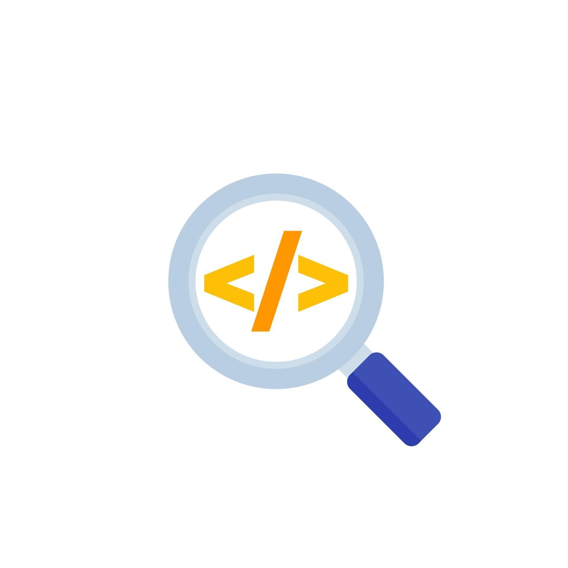 Code review vector icon, flat 2265890 Vector Art at Vecteezy