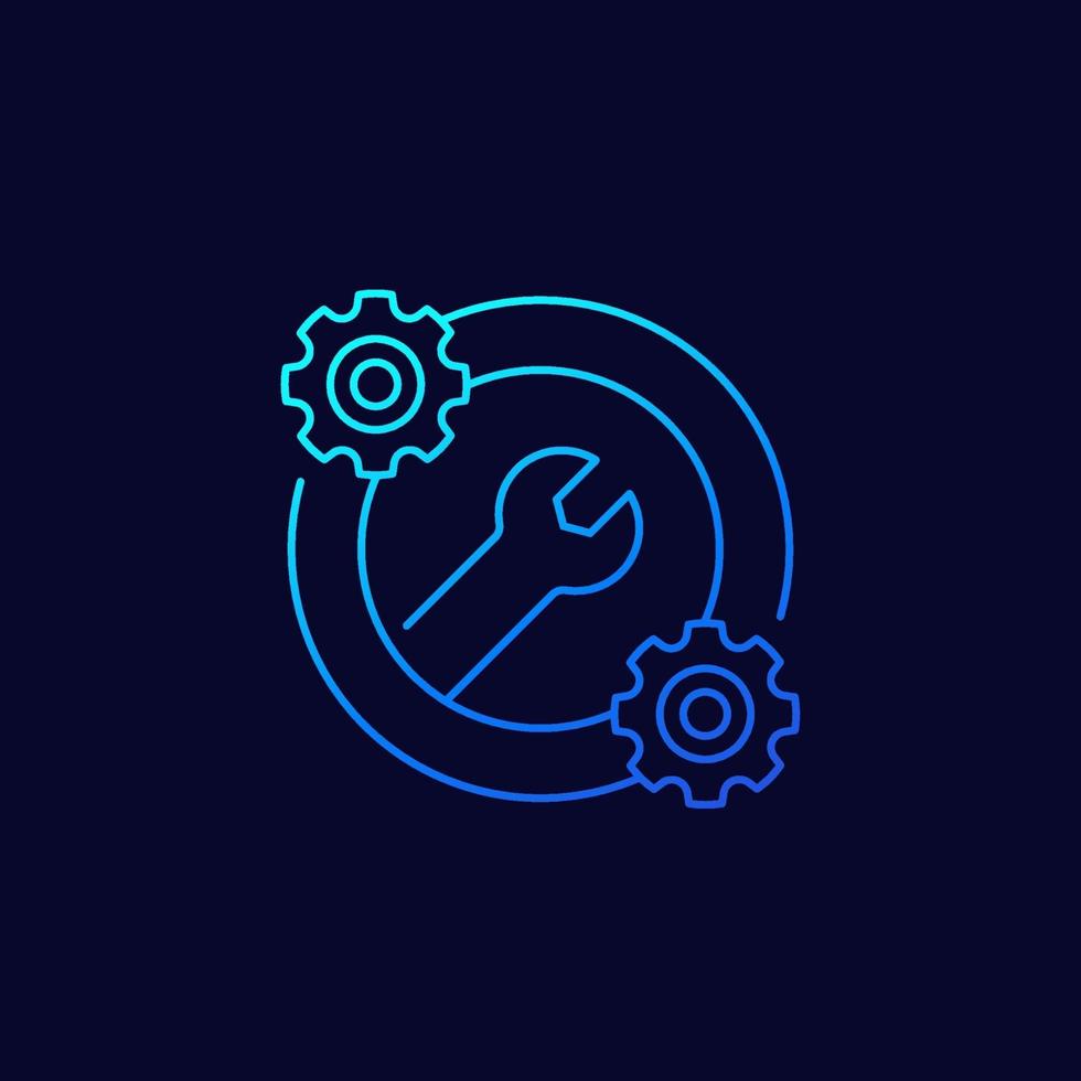 optimization, settings icon, linear design 2266089 Vector Art at Vecteezy